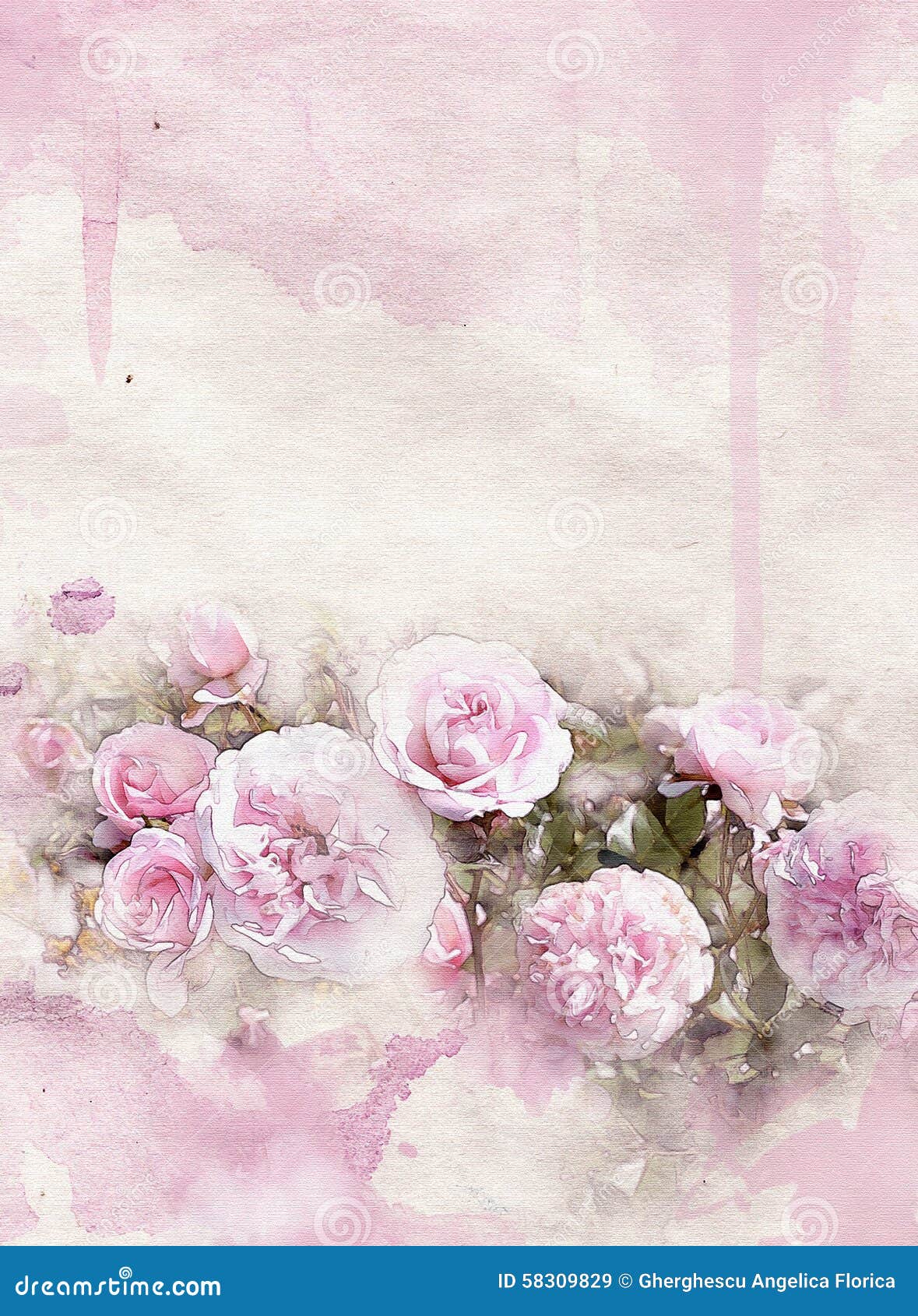 Roses Watercolor Background Stock Illustration - Illustration of ...