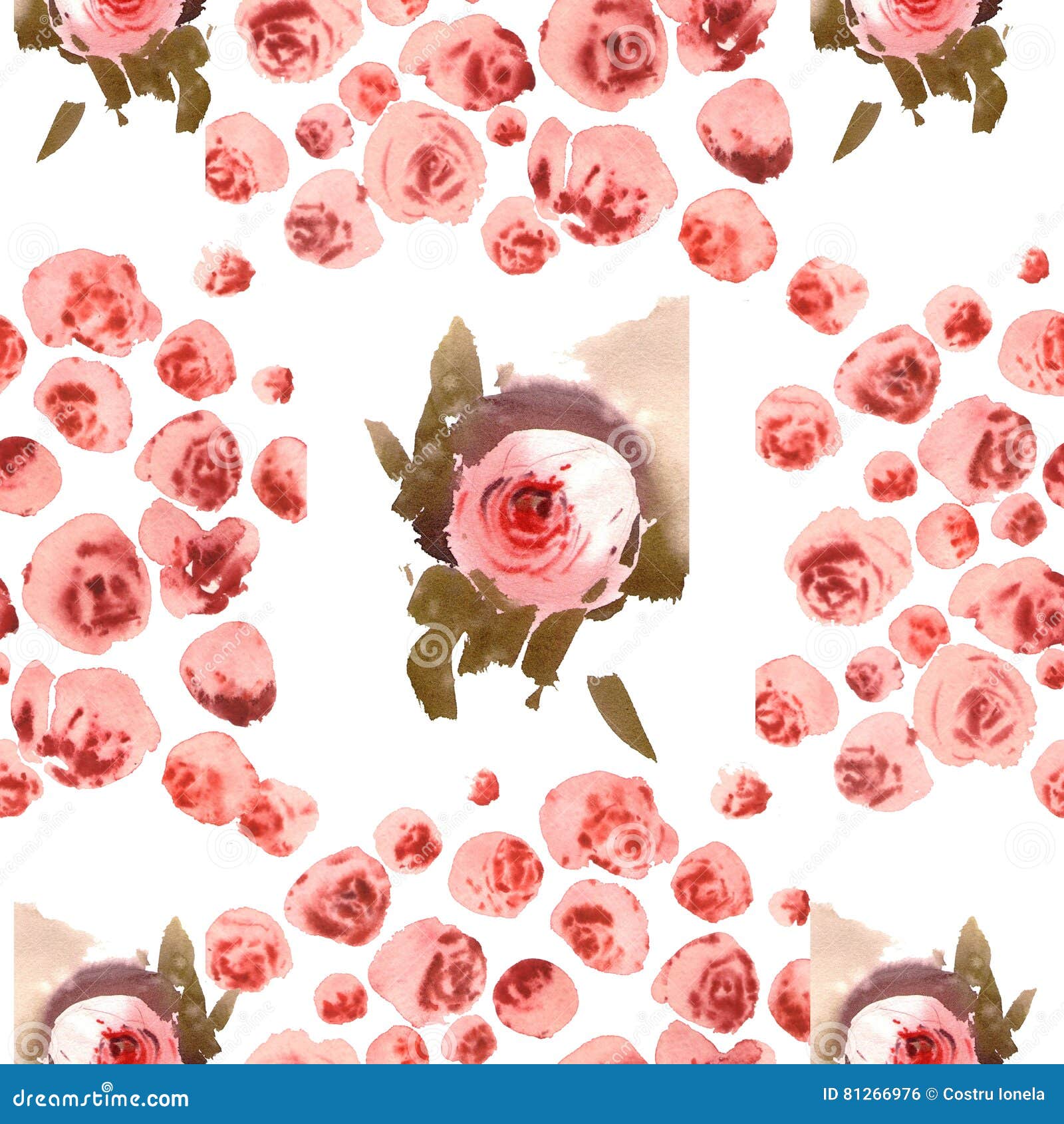 Watercolor roses pattern stock illustration. Illustration of grey ...