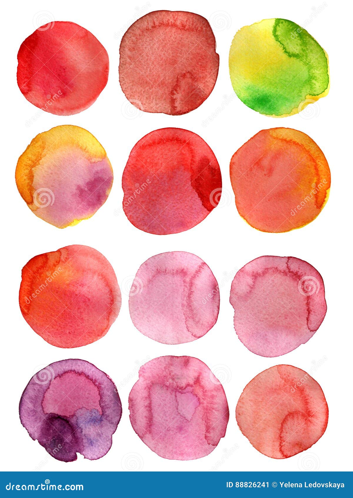 Watercolor round stock illustration. Illustration of watercolor - 88826241