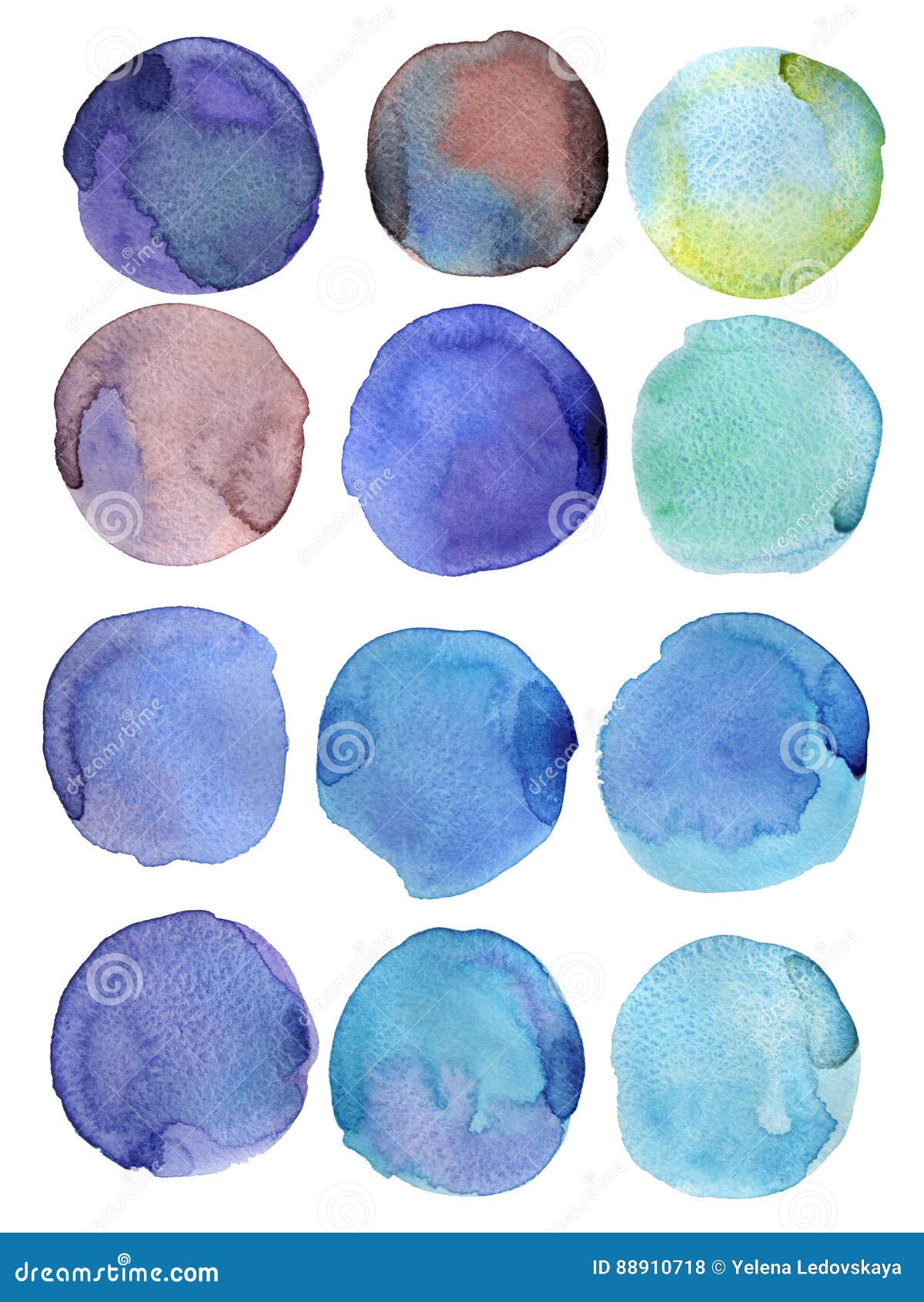 Watercolor round stock illustration. Illustration of shape - 88910718