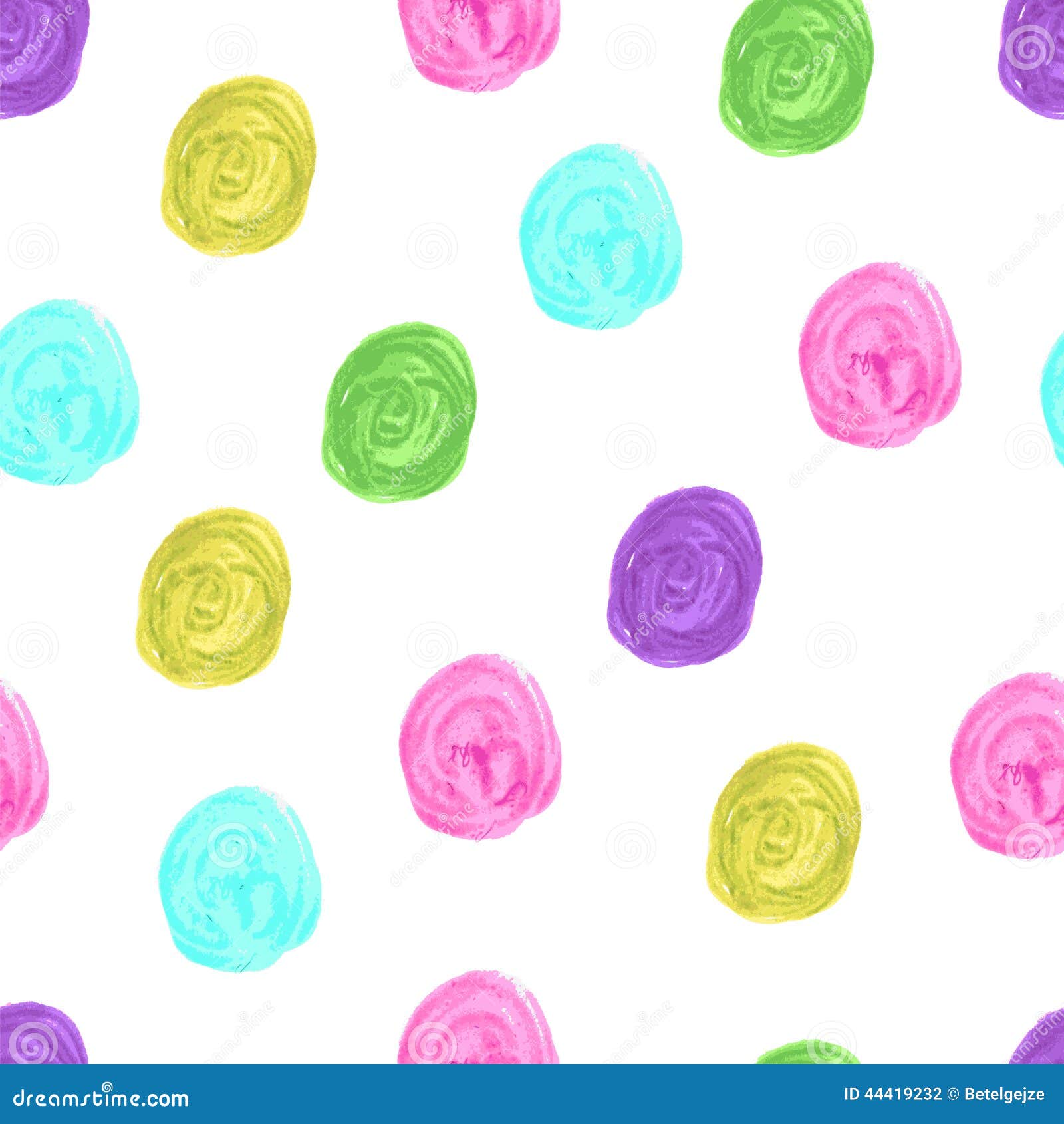 Watercolor Round Shapes Seamless Pattern Stock Vector - Illustration of ...