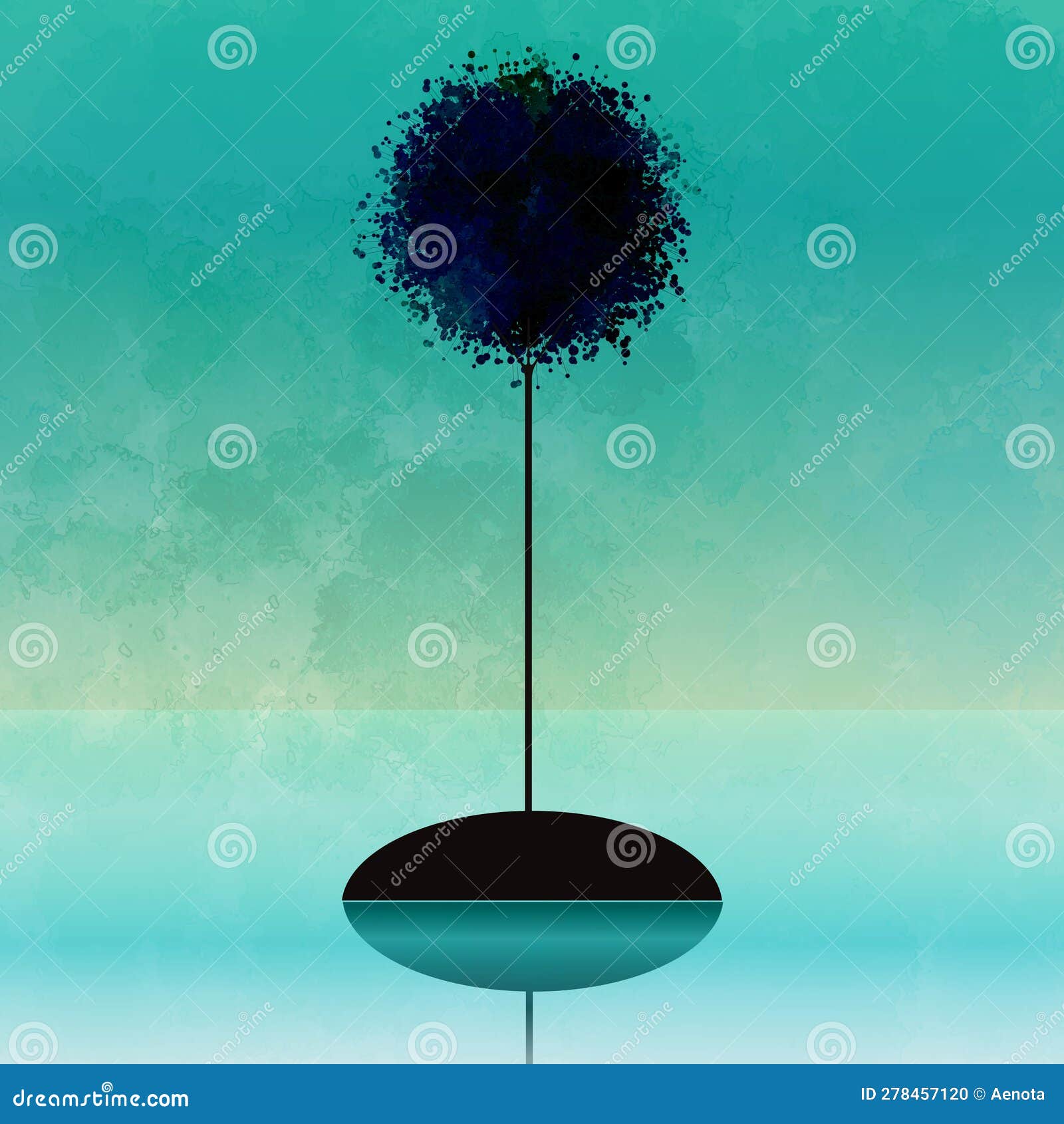 Watercolor Round Tree Vector Illustration Stock Vector - Illustration of colors, wood: 278457120