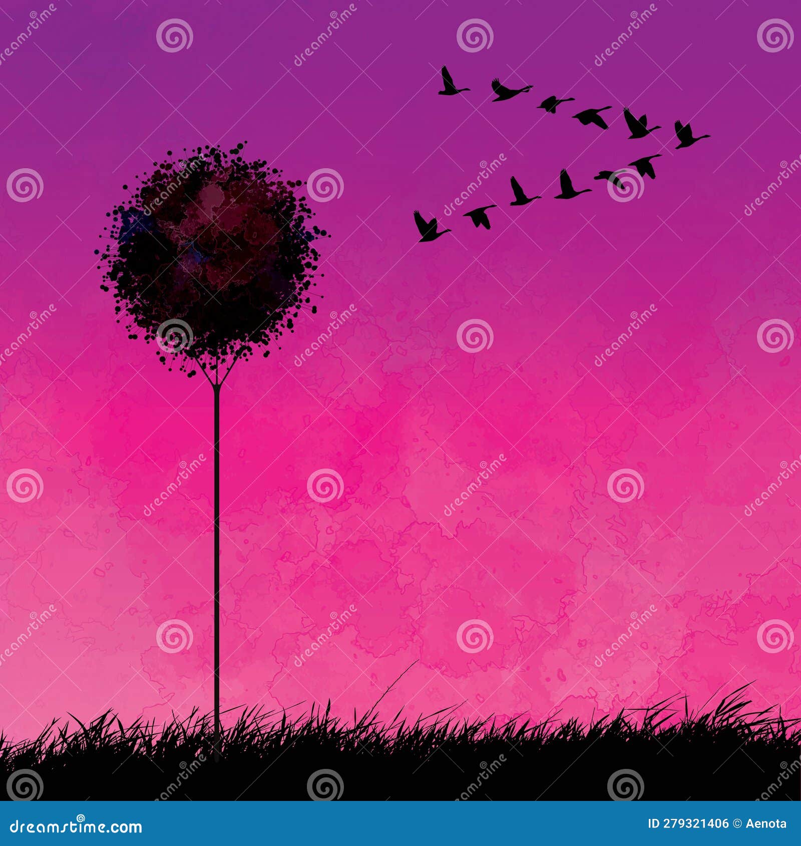 Watercolor Round Tree Vector Illustration Stock Vector - Illustration ...