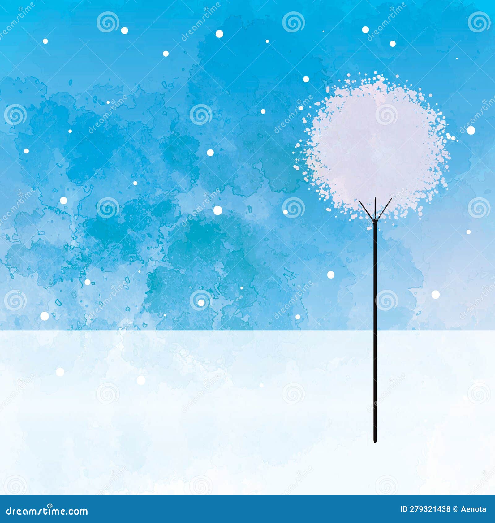 Watercolor Round Tree Vector Illustration Stock Vector - Illustration ...