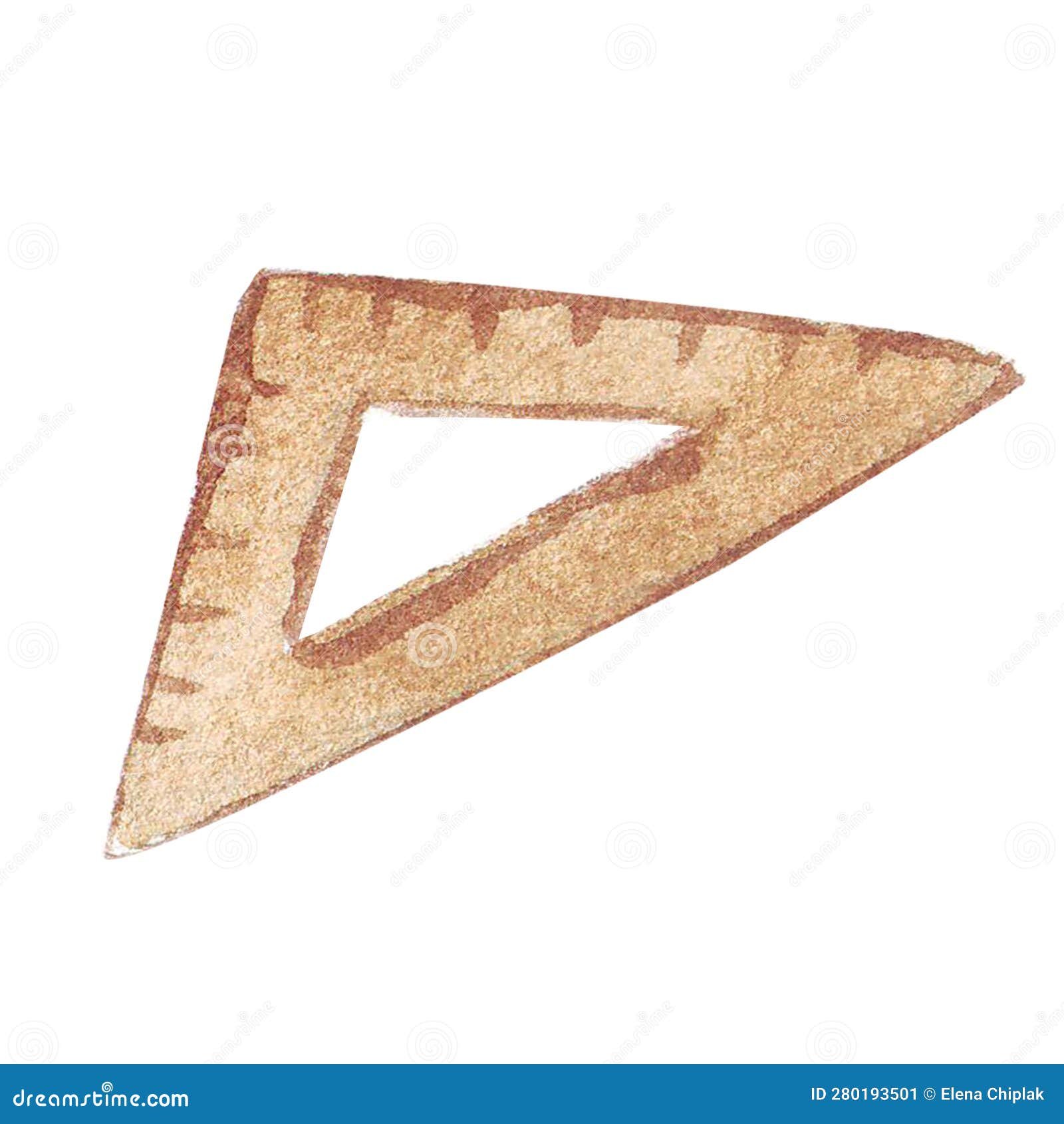 The Watercolor Ruler is Green. Triangular Ruler Realistic Illustration ...