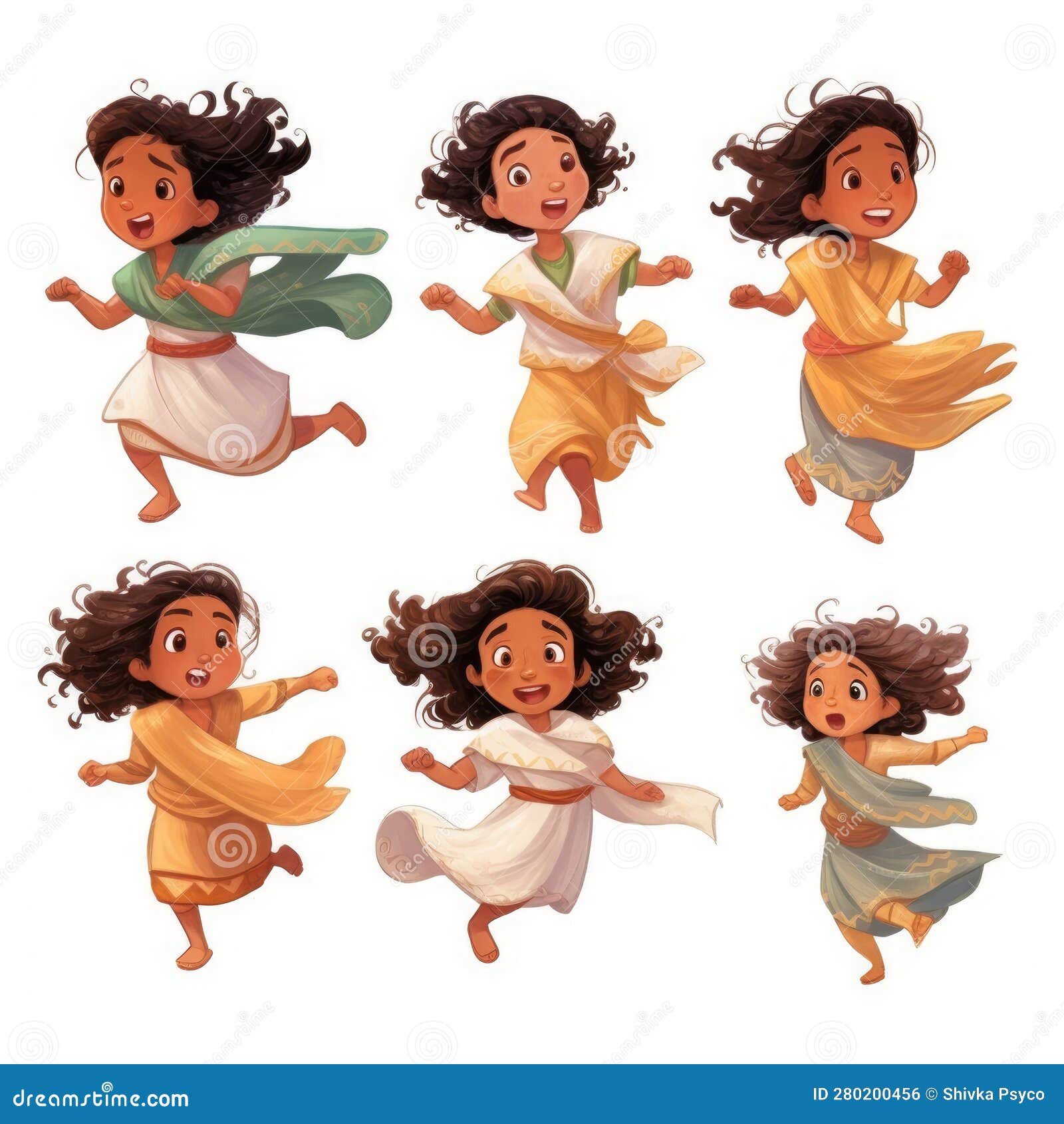 Watercolor Running Character Turnarounds Illustrator Generative AI ...