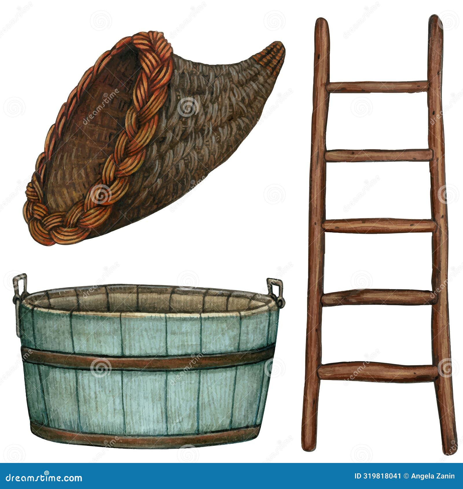 Watercolor Rustic Country Template Objects Stock Vector - Illustration ...