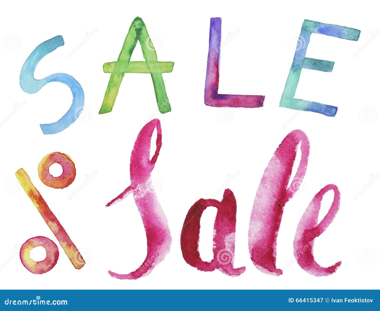 Watercolor Sale Calligraphy Script Stock Illustration - Illustration of ...