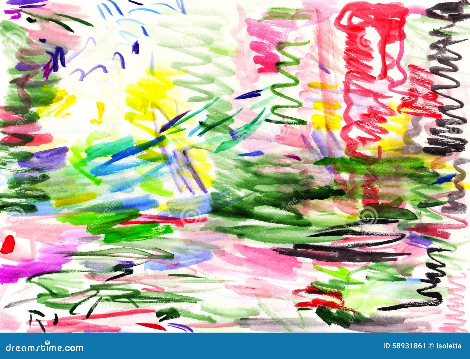 Watercolor scribbles stock illustration. Illustration of paint - 58931861