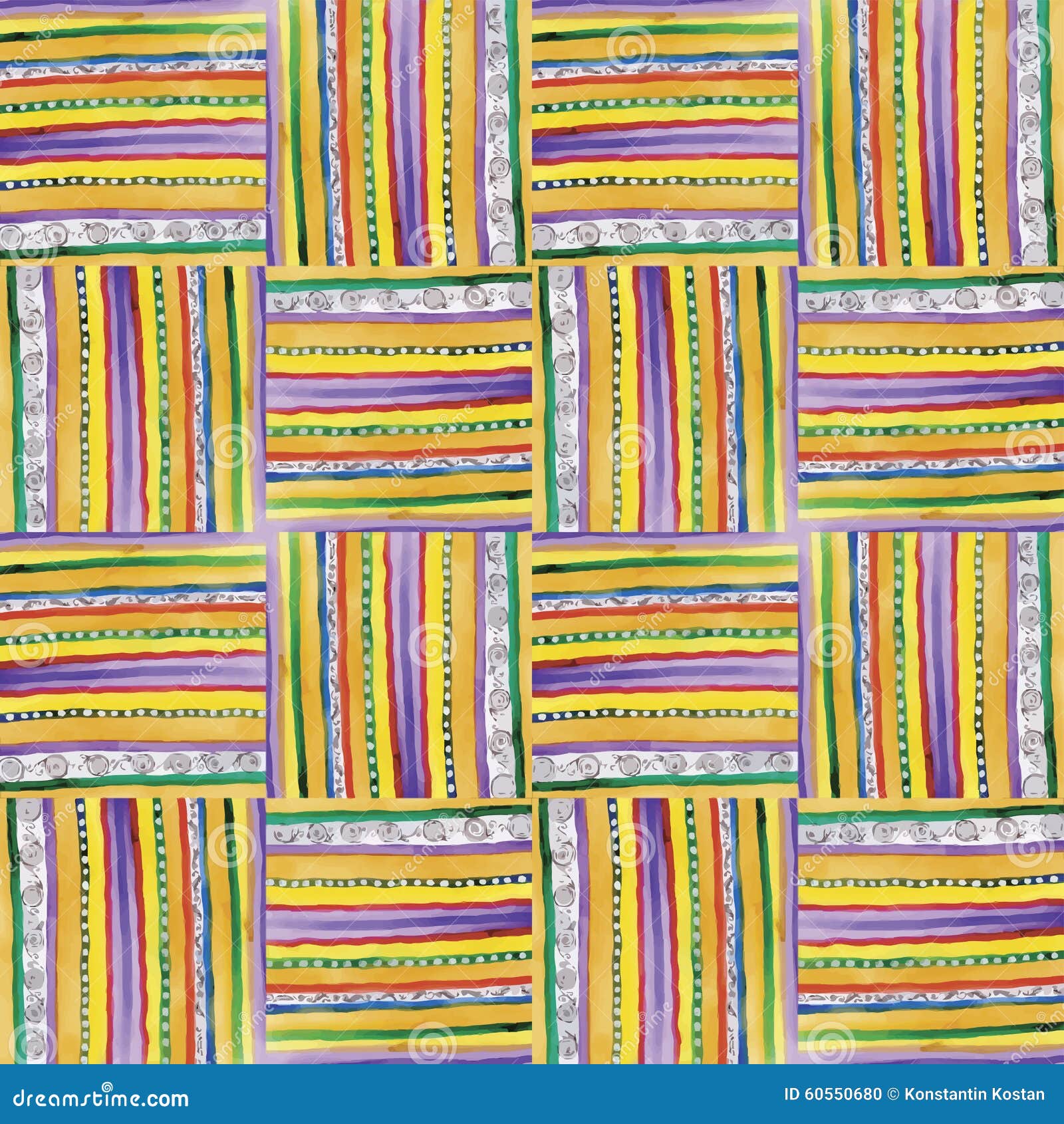 Watercolor Seamless Checkered Pattern. Hand Painted Background for ...