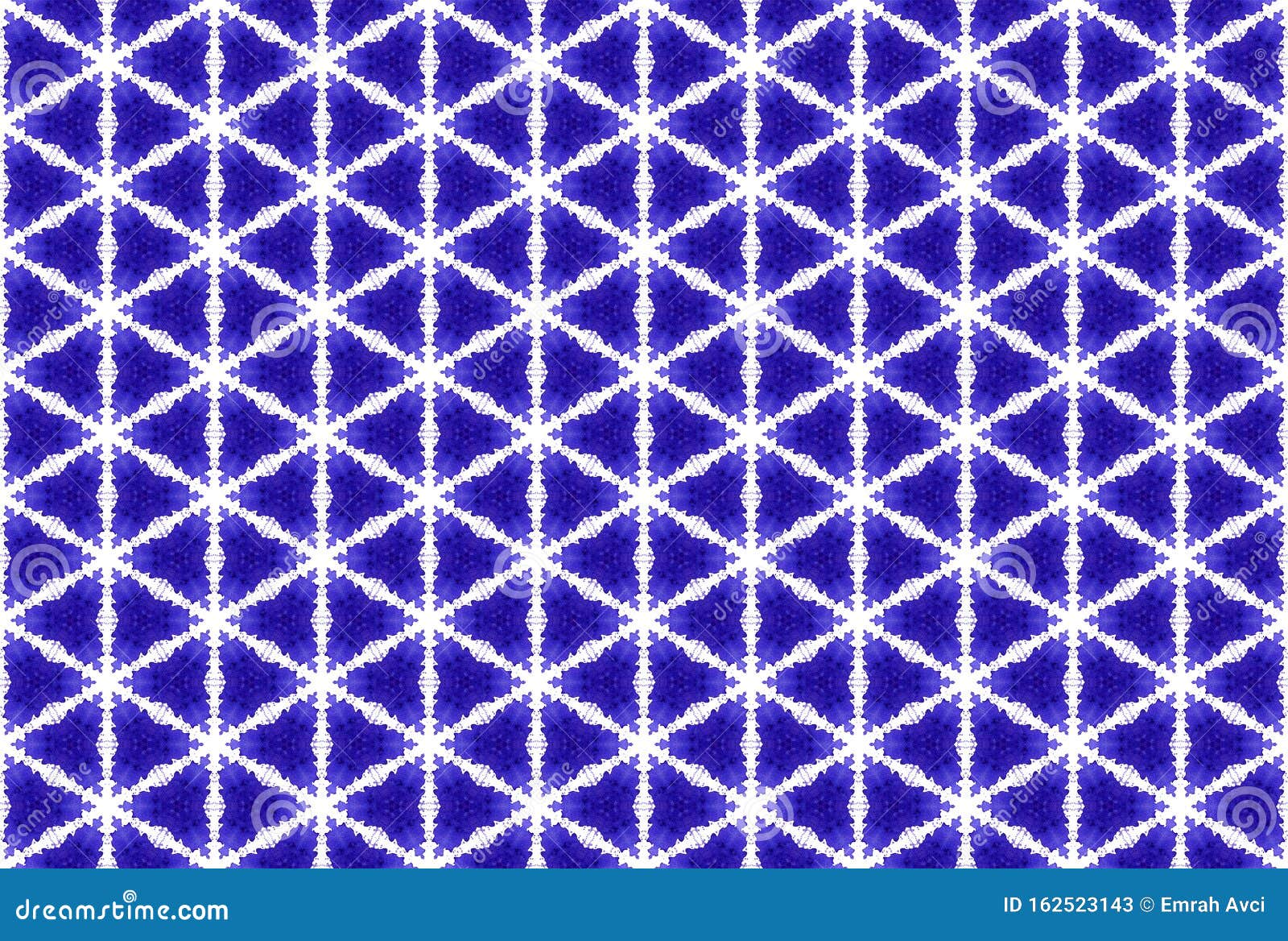 Watercolor Seamless Geometric Pattern. in Navy Blue, White Colors Stock ...