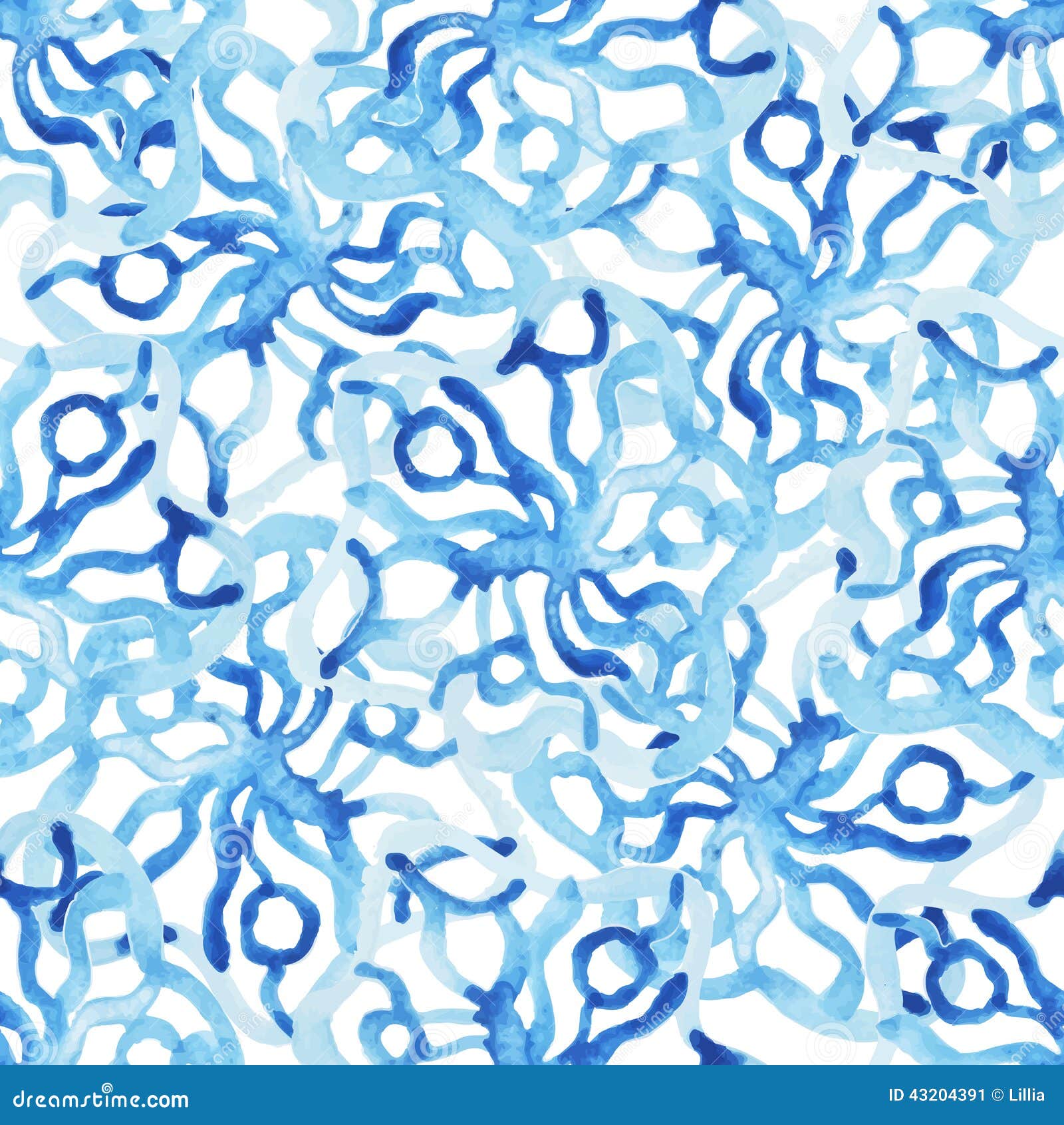 Watercolor Seamless Pattern with Abstract Lines Stock Vector ...