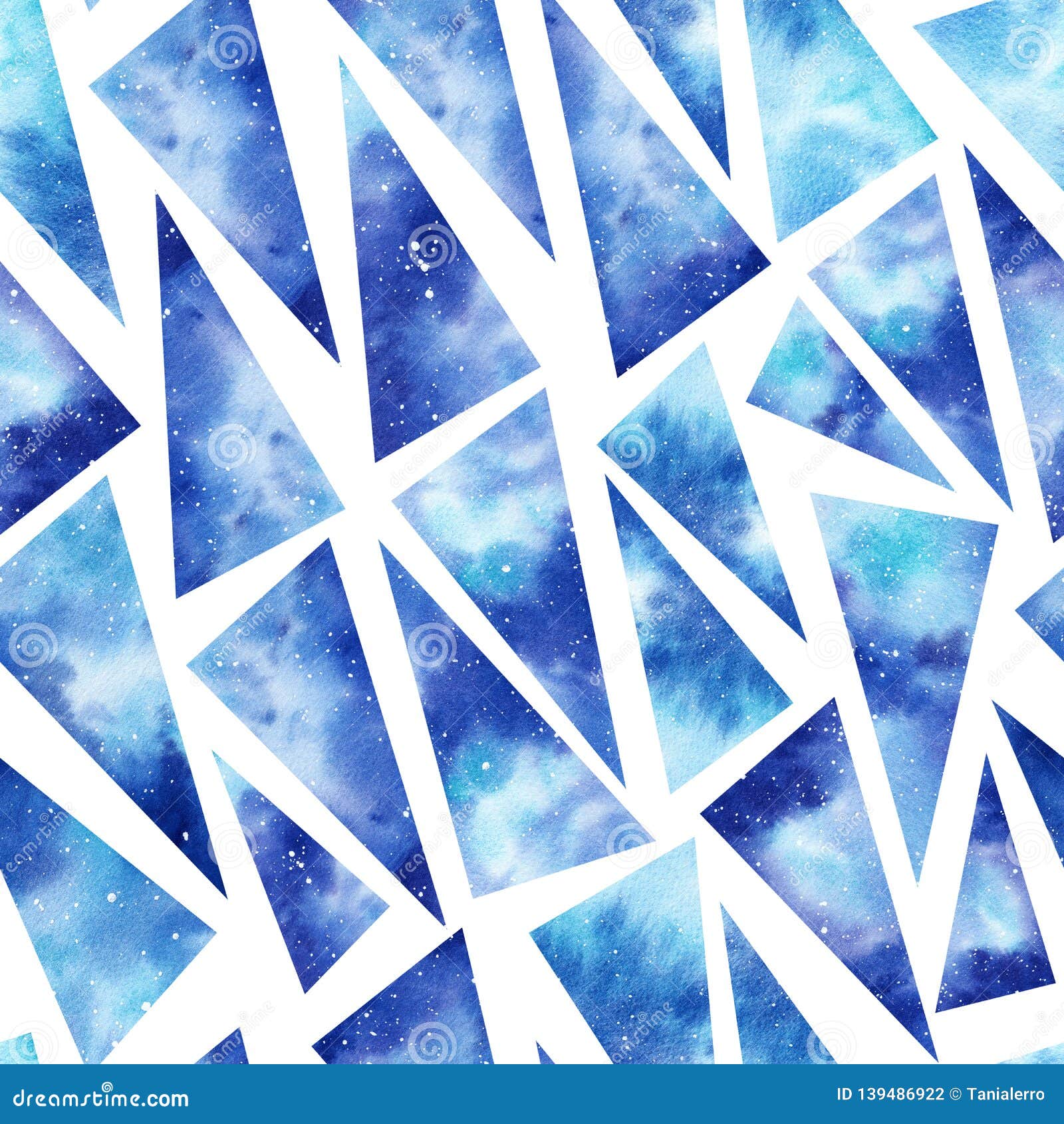 Watercolor Seamless Pattern with Bright Galaxy Abstract Objects. Stock ...