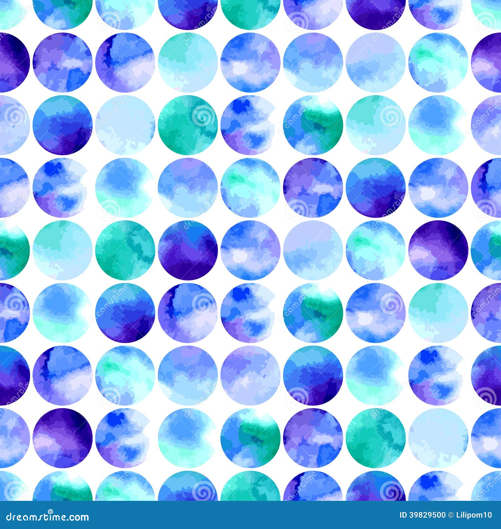 Watercolor Seamless Pattern Of Circles Stock Vector - Illustration of ...