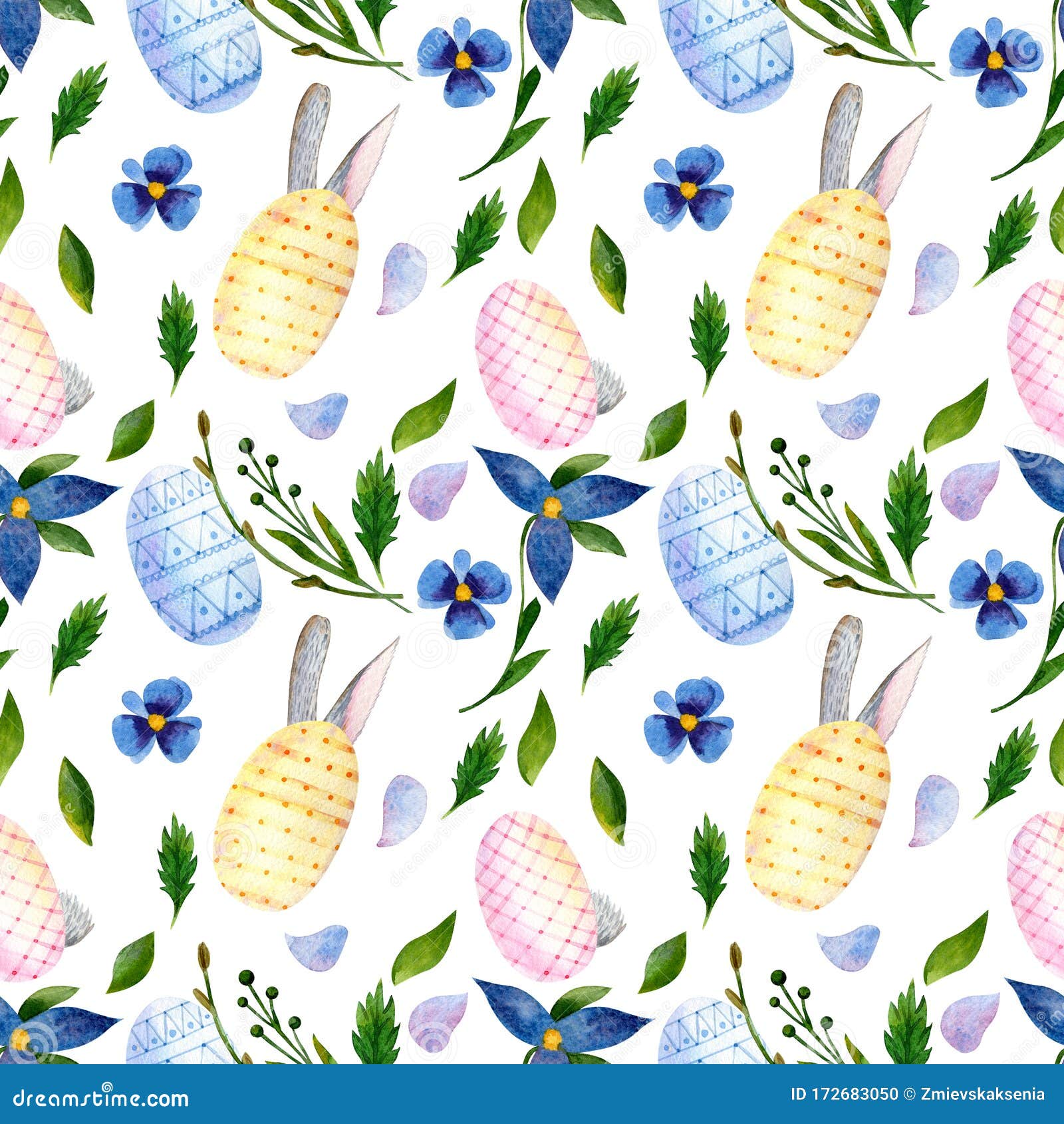 Watercolor Seamless Pattern for Easter. Holiday Background Stock ...