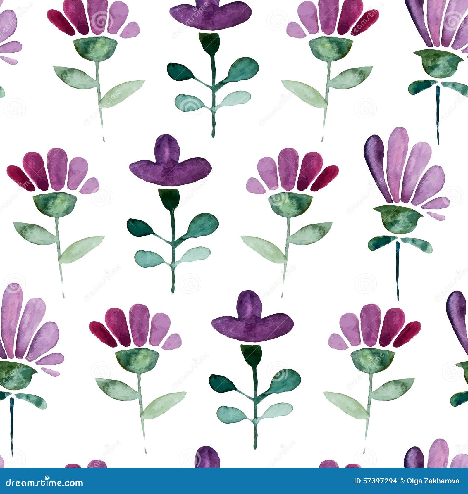 Watercolor Seamless Pattern Stock Vector - Illustration of flowers ...