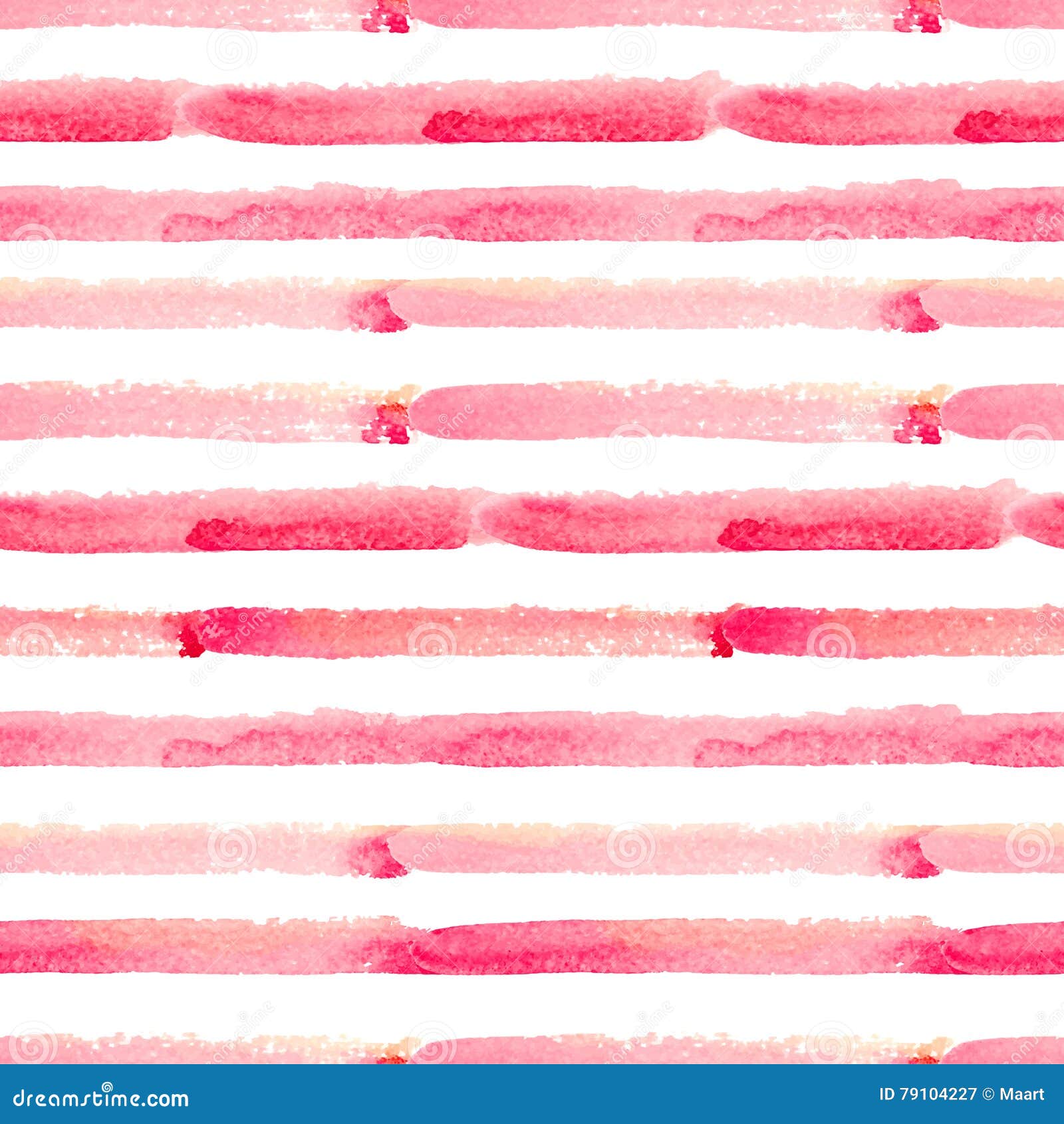 Watercolor Seamless Pattern with Pink Stripes Stock Vector ...
