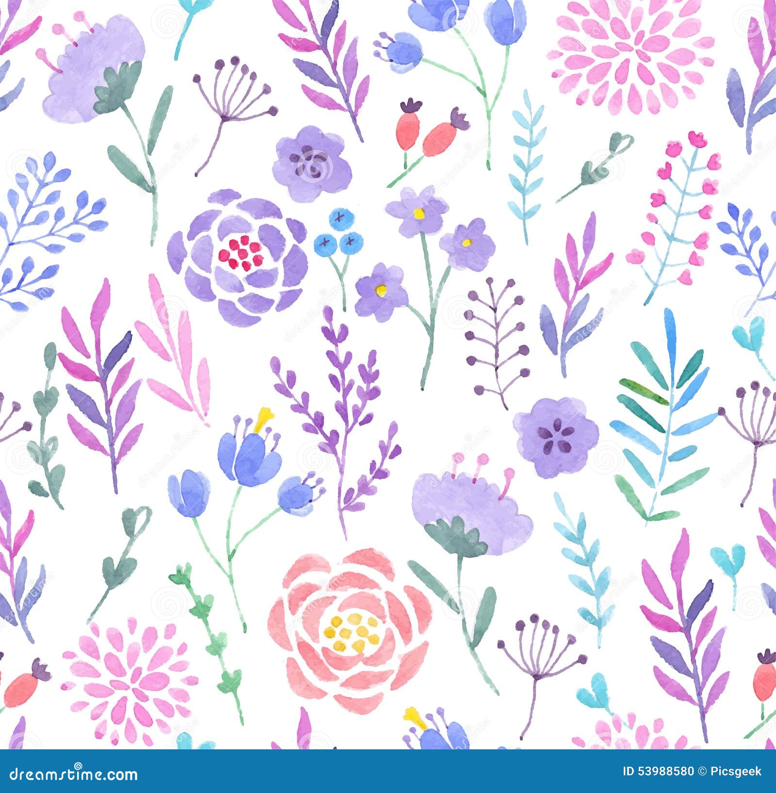 Watercolor Seamless Pattern. Stock Vector - Illustration of artwork ...