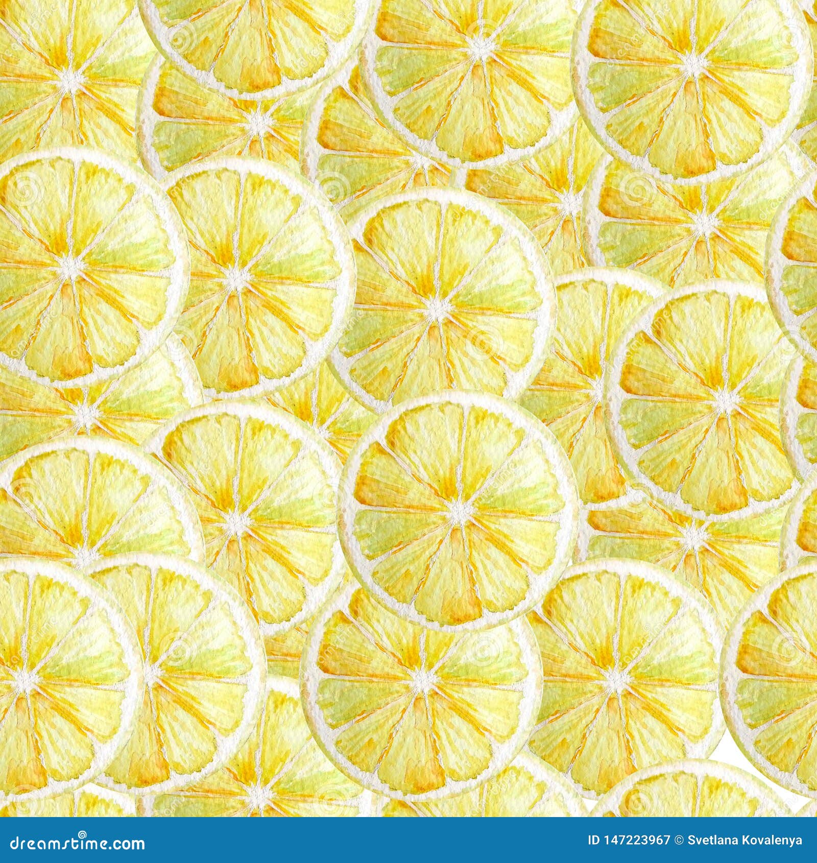 Watercolor Seamless Lemons Pattern Stock Illustration - Illustration of ...