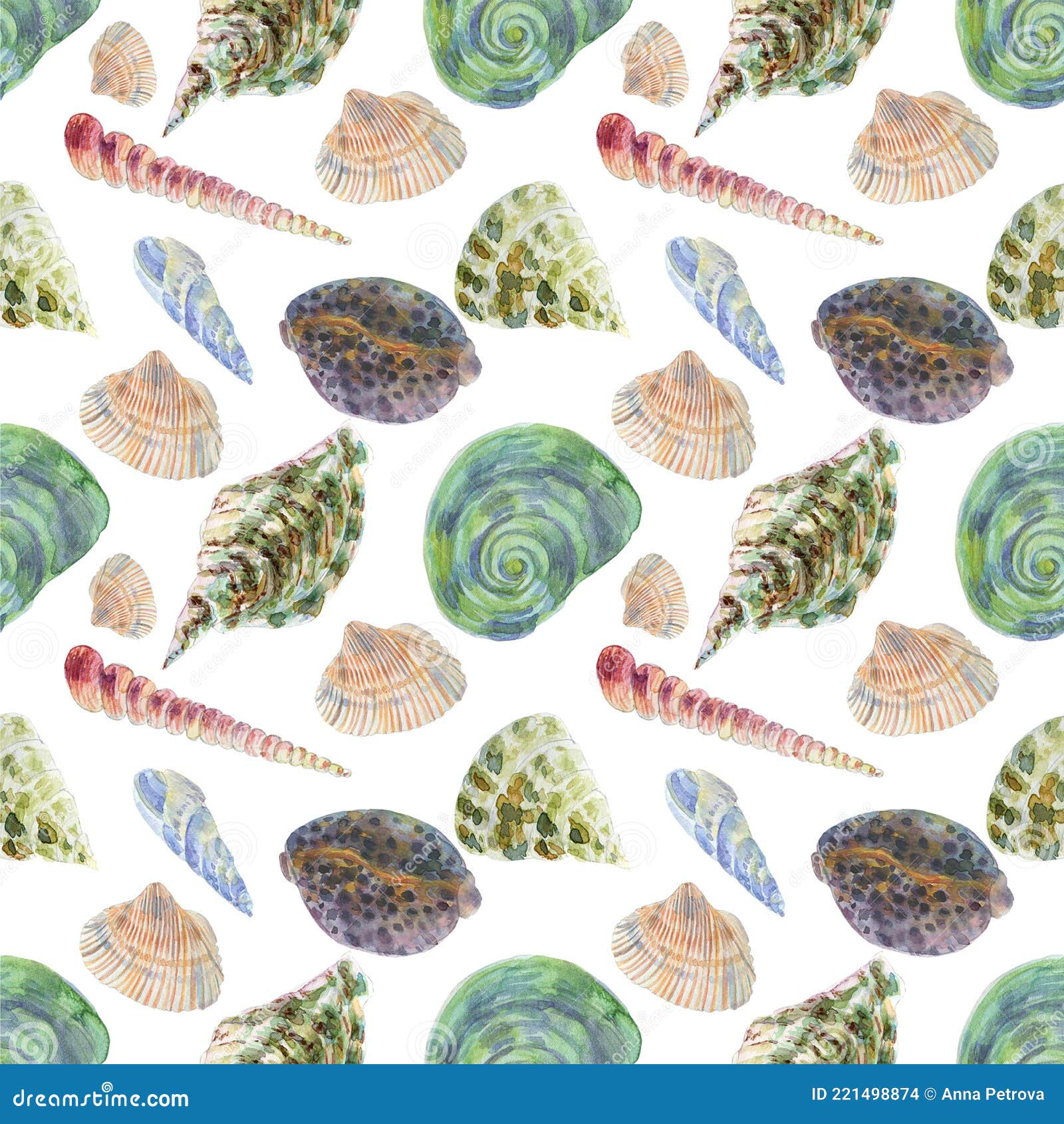 Watercolor Seashells Illustration Royalty-Free Stock Photo ...