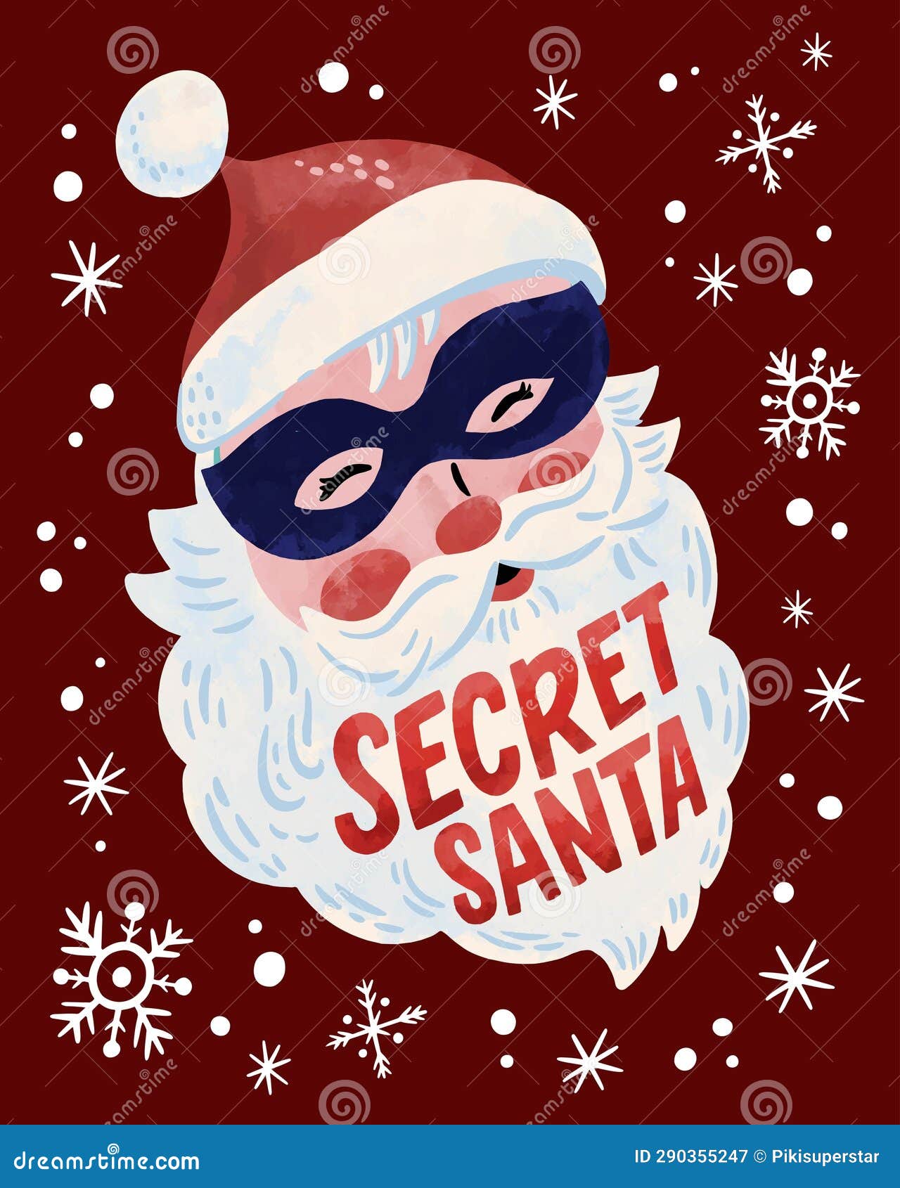 Watercolor Secret Santa Abstract Design Vector Illustration Stock ...
