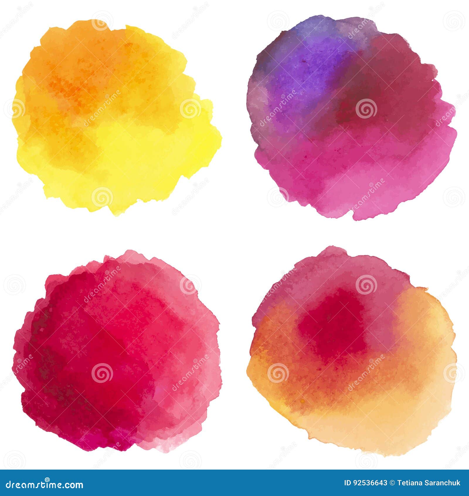 Watercolor Set of Hand Painted Stains Stock Vector - Illustration of ...