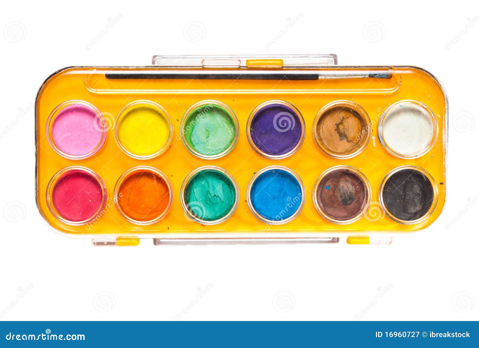 Watercolor set isolated stock image. Image of brush, palette - 16960727