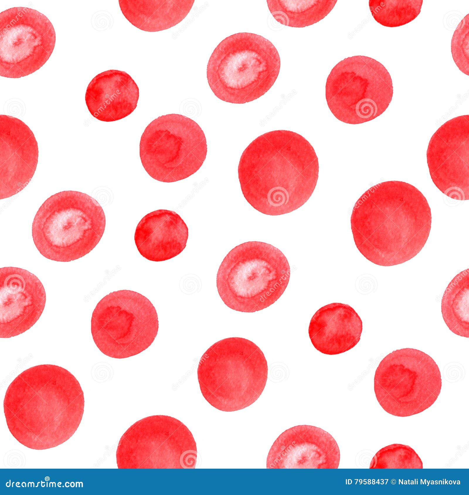 Watercolor Simple Red Polka Dot. Seamless Pattern. Stock Image - Image ...