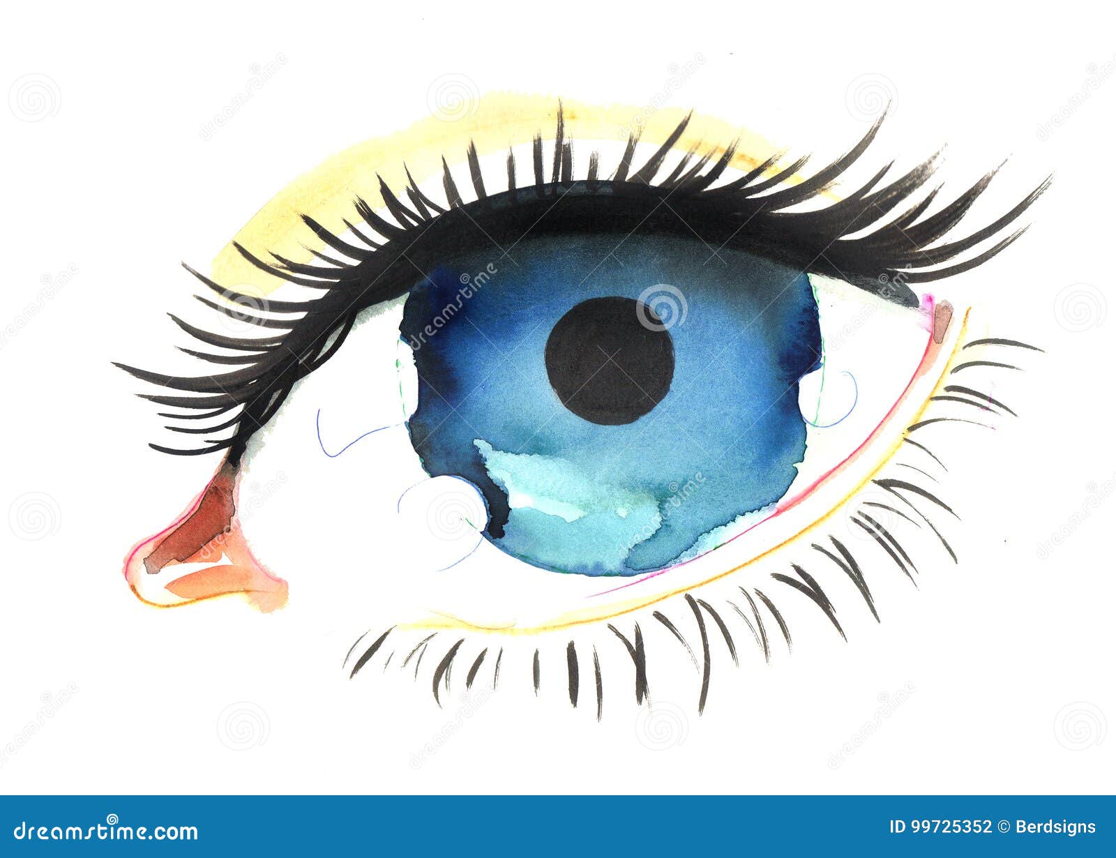 Blu eye stock illustration. Illustration of sketch, iris - 99725352