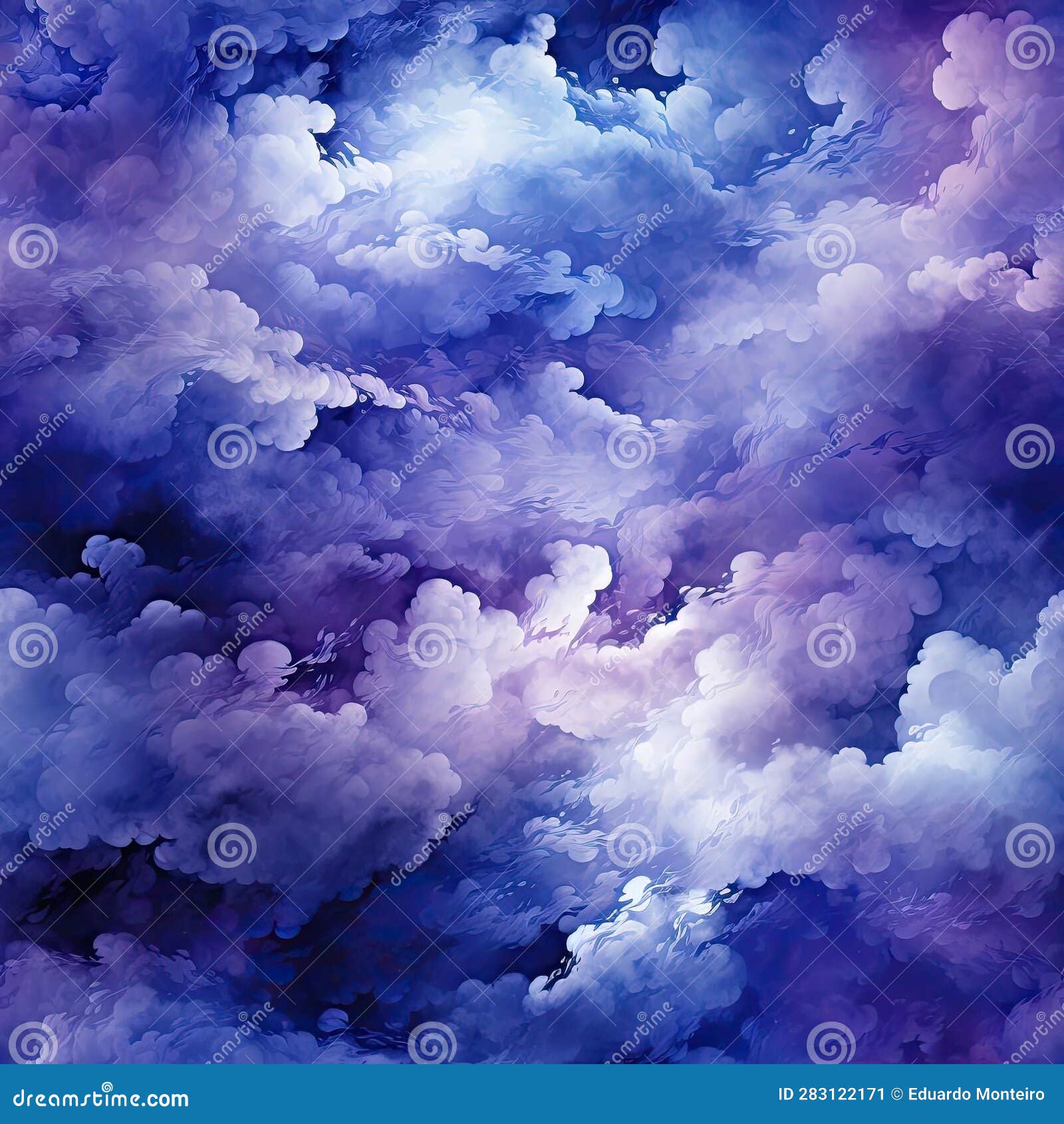 Watercolor Sky with Purple Clouds (tiled) Stock Illustration ...