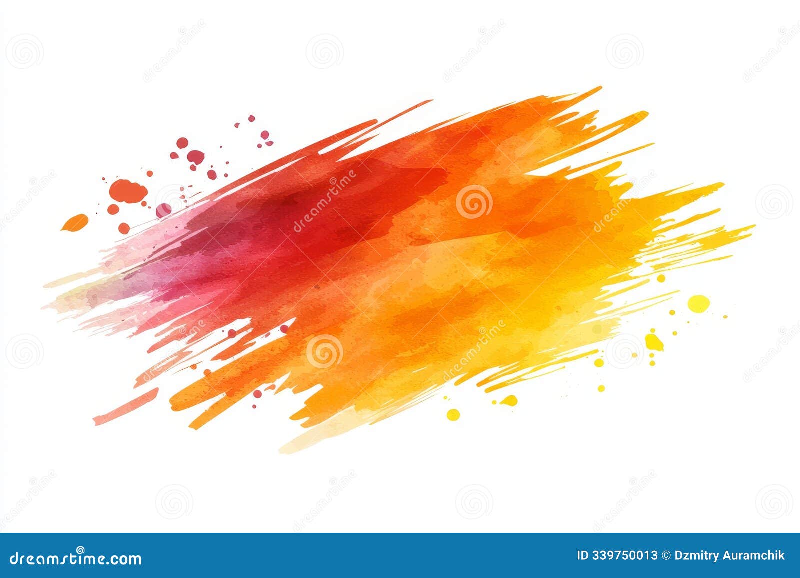 Watercolor Smudges on White Background in Orange Stock Image - Image of ...