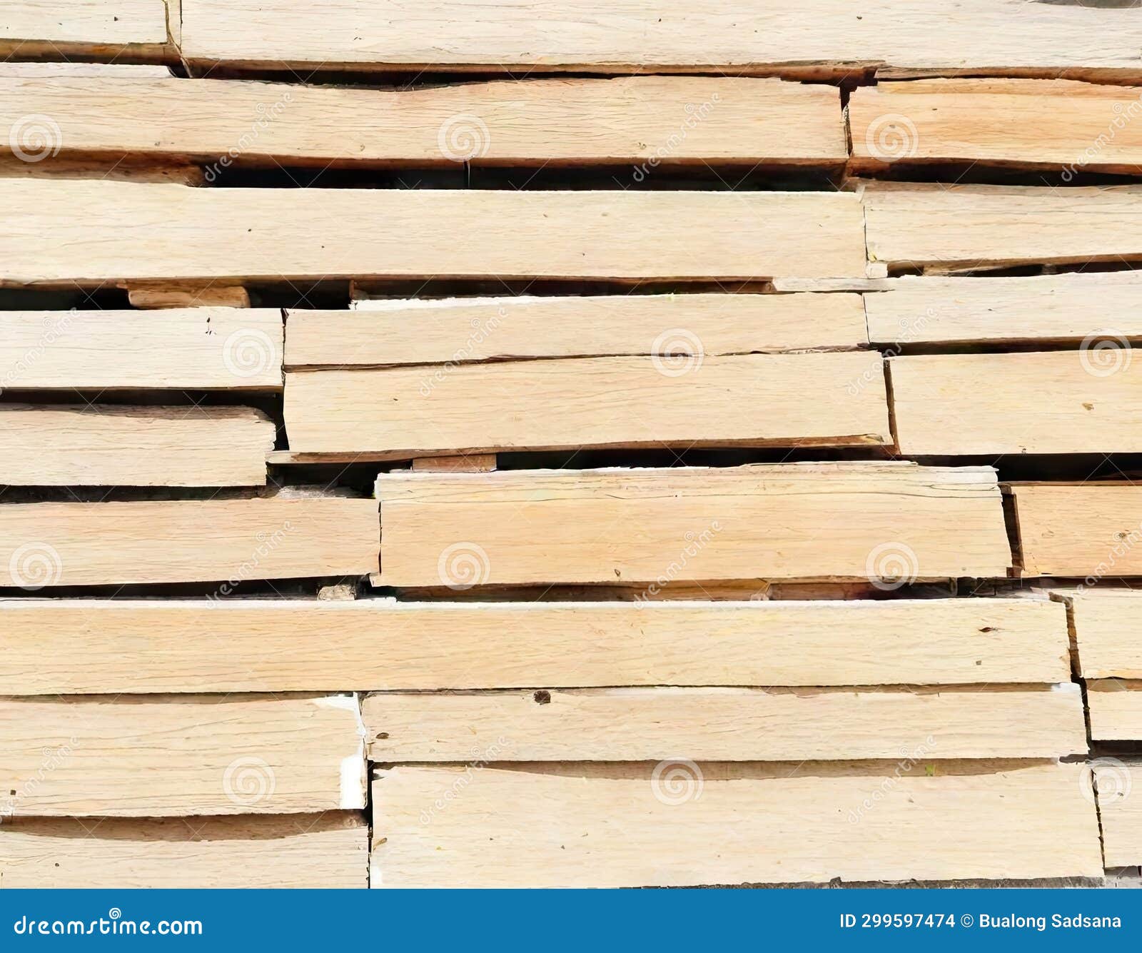 Watercolor of Solid Wood Deck Board Stack for Construction and ...