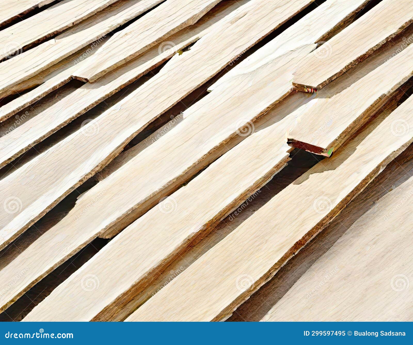 Watercolor of Solid Wood Deck Board Stack for Construction and ...