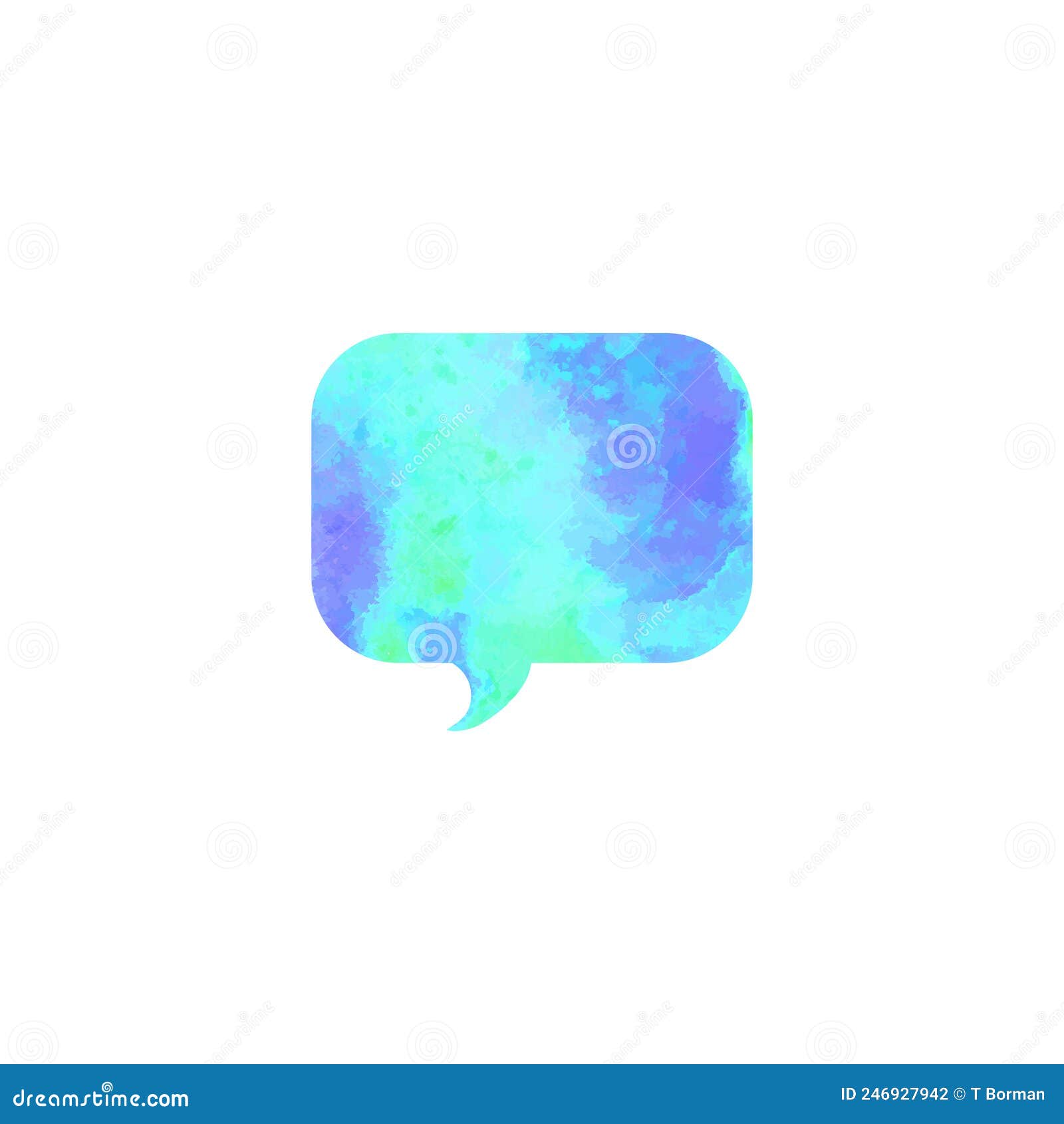 Watercolor Speach Bubbles Dialogue Icon Dialog Bubble Vector Chat Stock ...