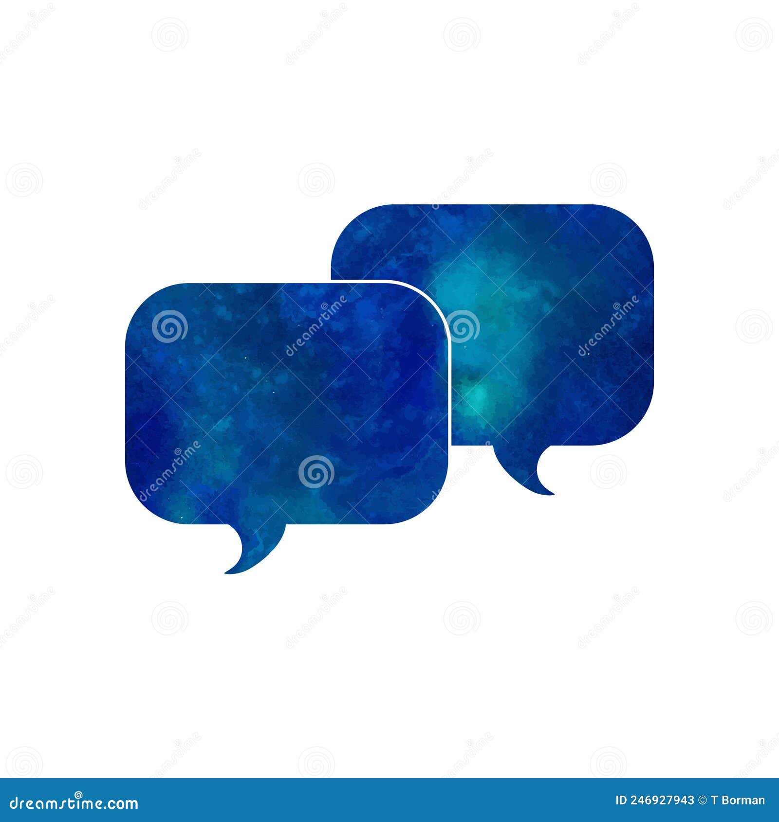Watercolor Speach Bubbles Dialogue Icon Dialog Bubble Vector Chat Stock ...