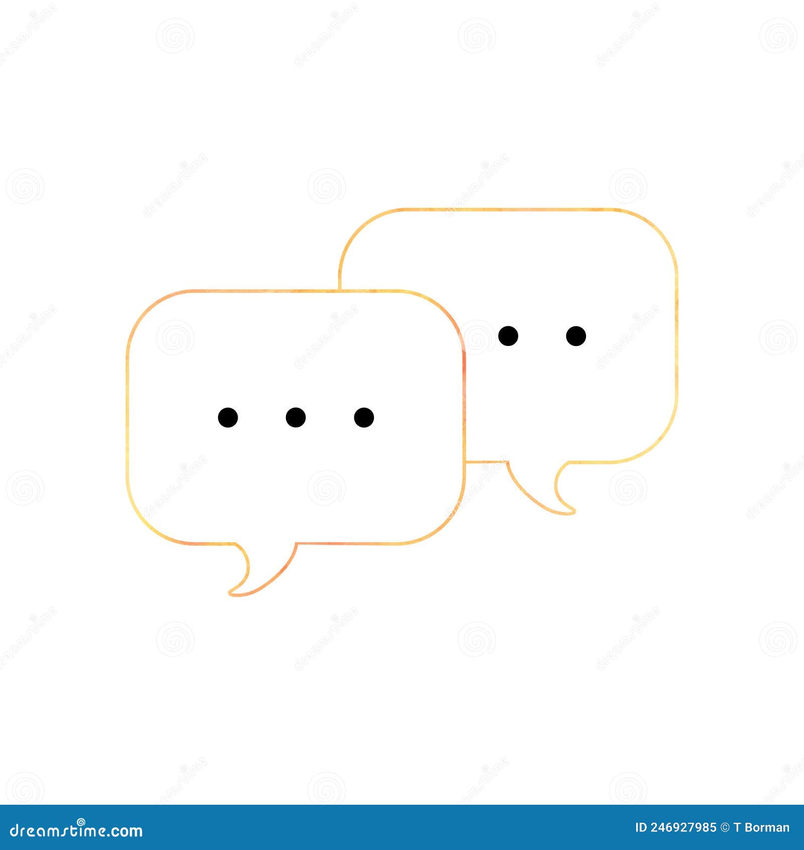 Watercolor Speach Bubbles Dialogue Icon Dialog Bubble Vector Chat Stock ...
