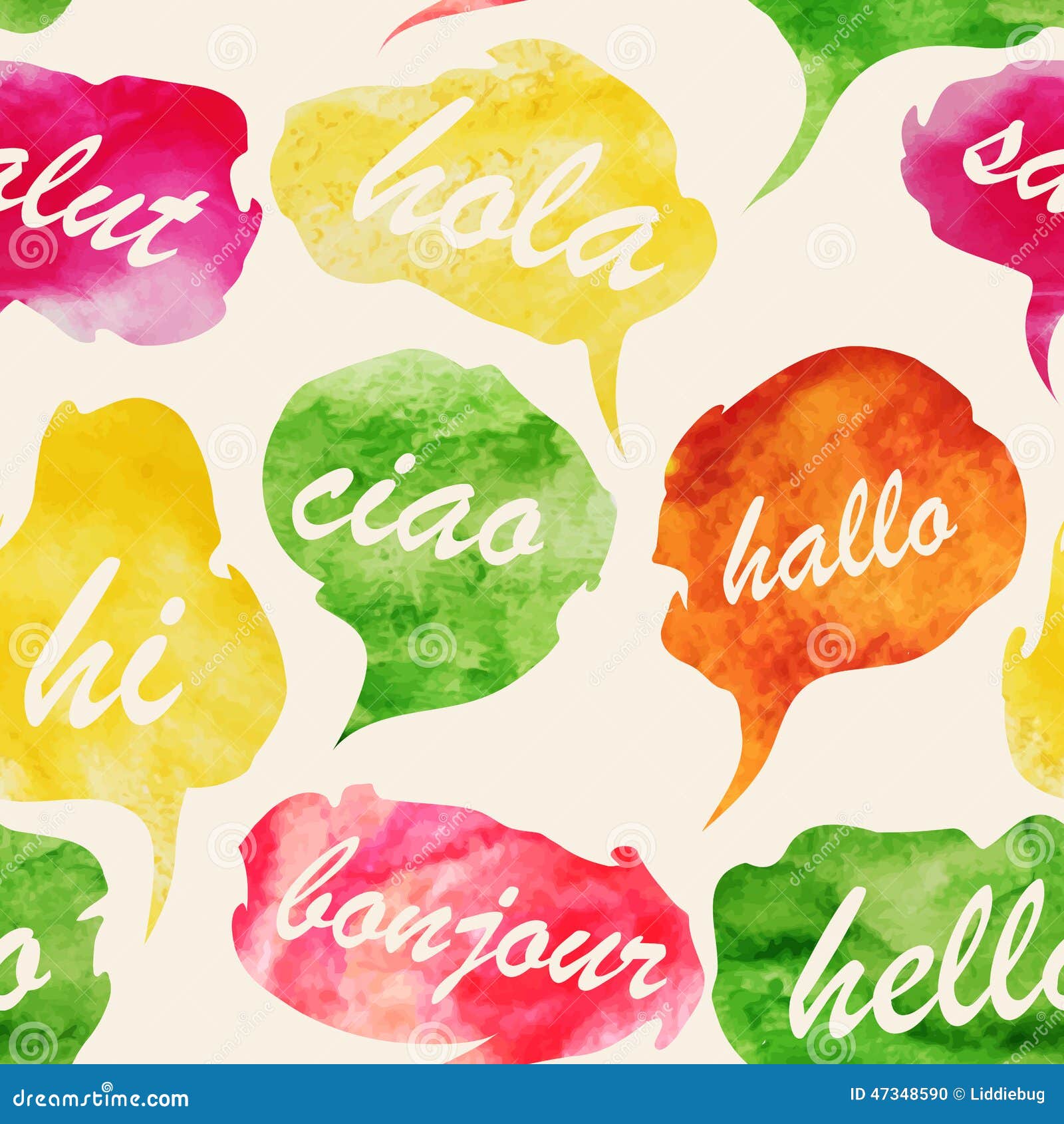 Watercolor Speech and Thought Bubbles Stock Vector - Illustration of ...