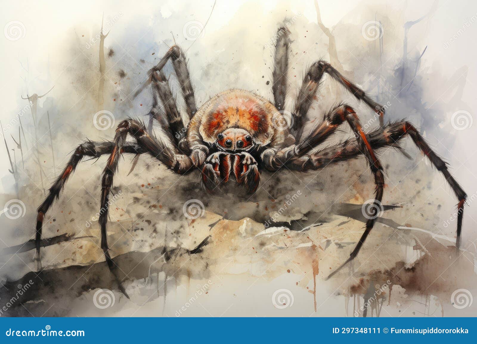 Watercolor Spider Insect Spider Watercolor Illustration Stock ...