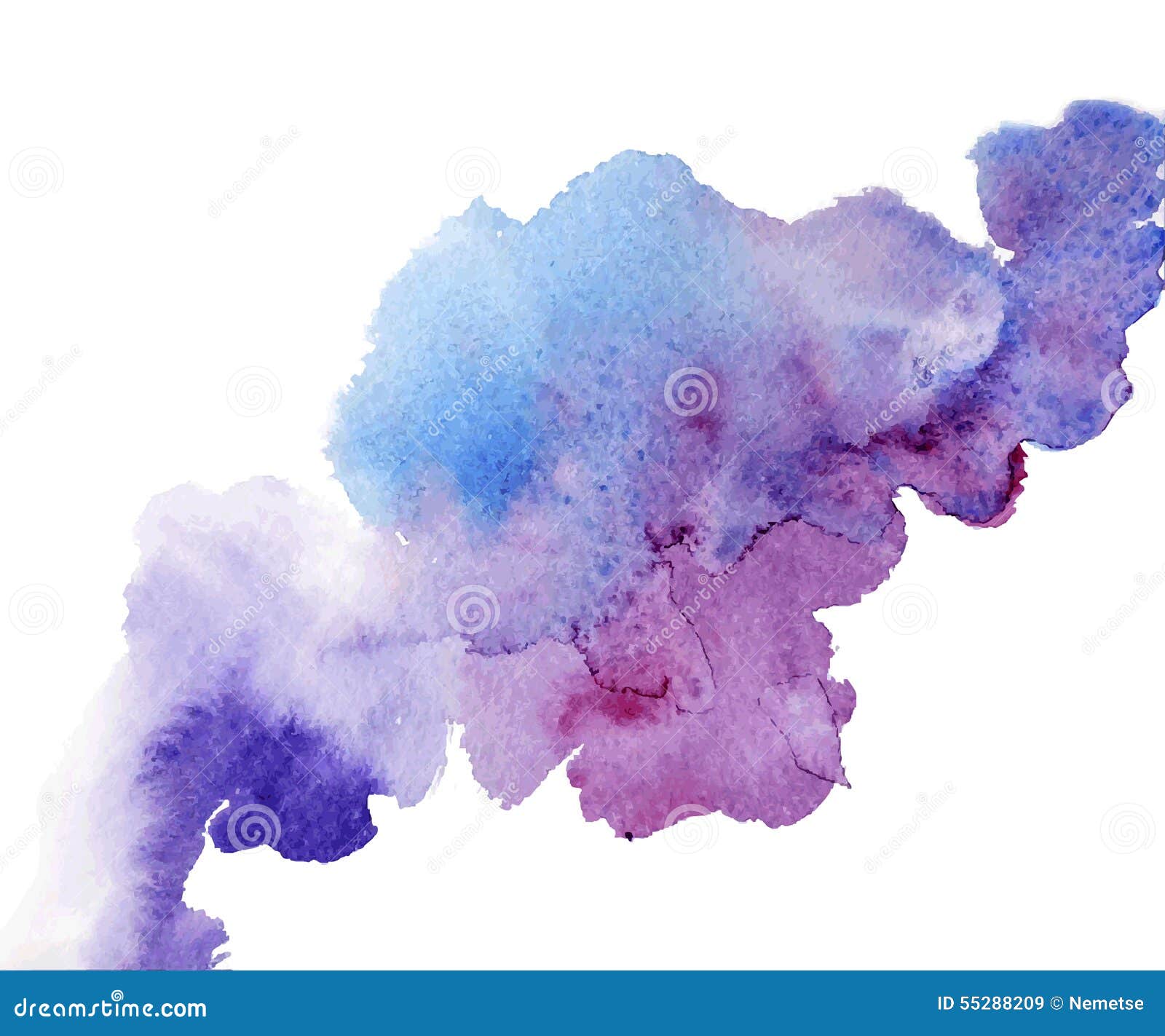 Watercolor Splash Effect Border Frame Background. Blue Brush Strokes ...