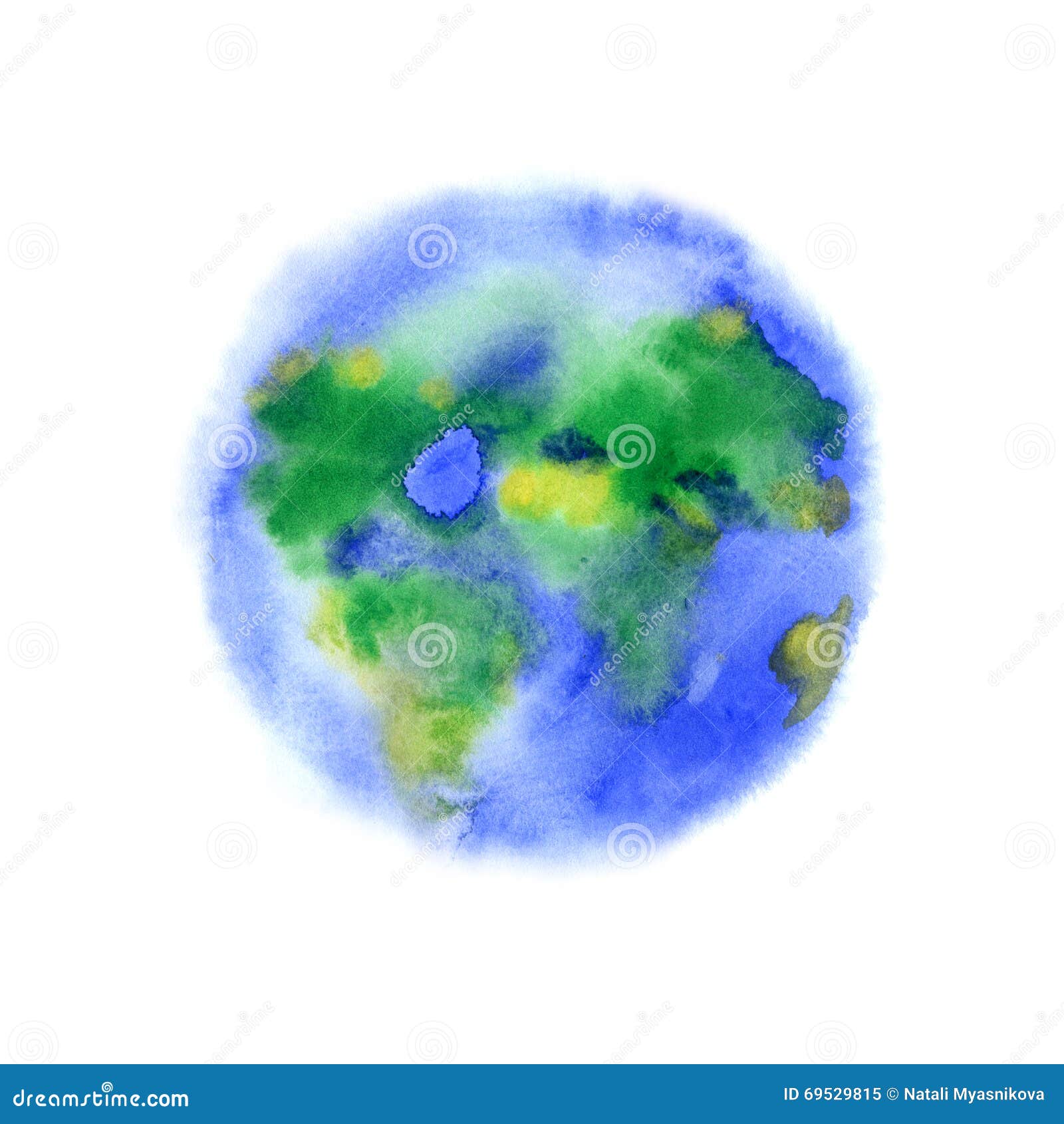 Watercolor Splash Planet Earth Stock Illustration - Illustration of ...