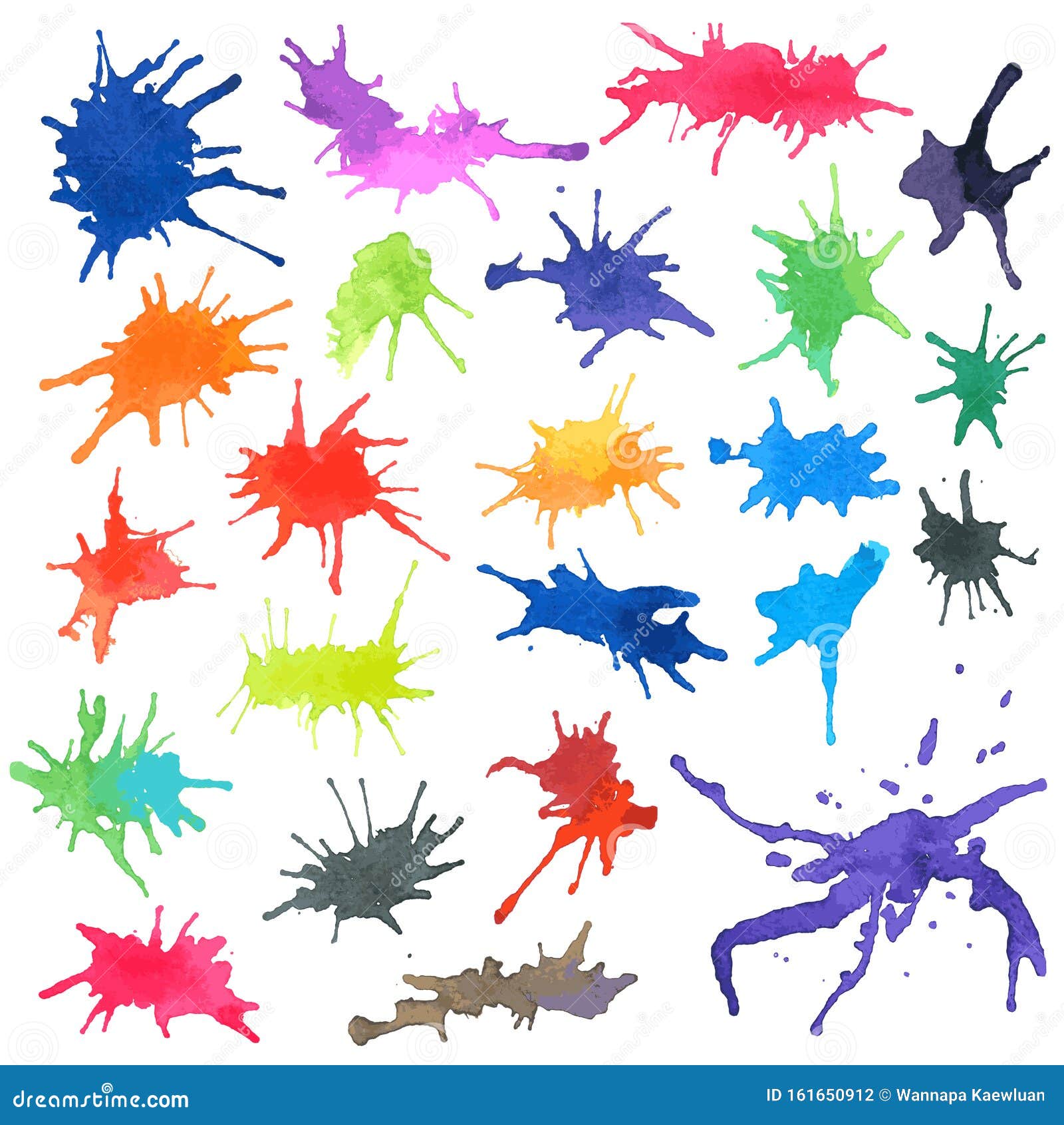 Watercolor Splash Vector Hand Drawn Paint Stock Vector - Illustration ...