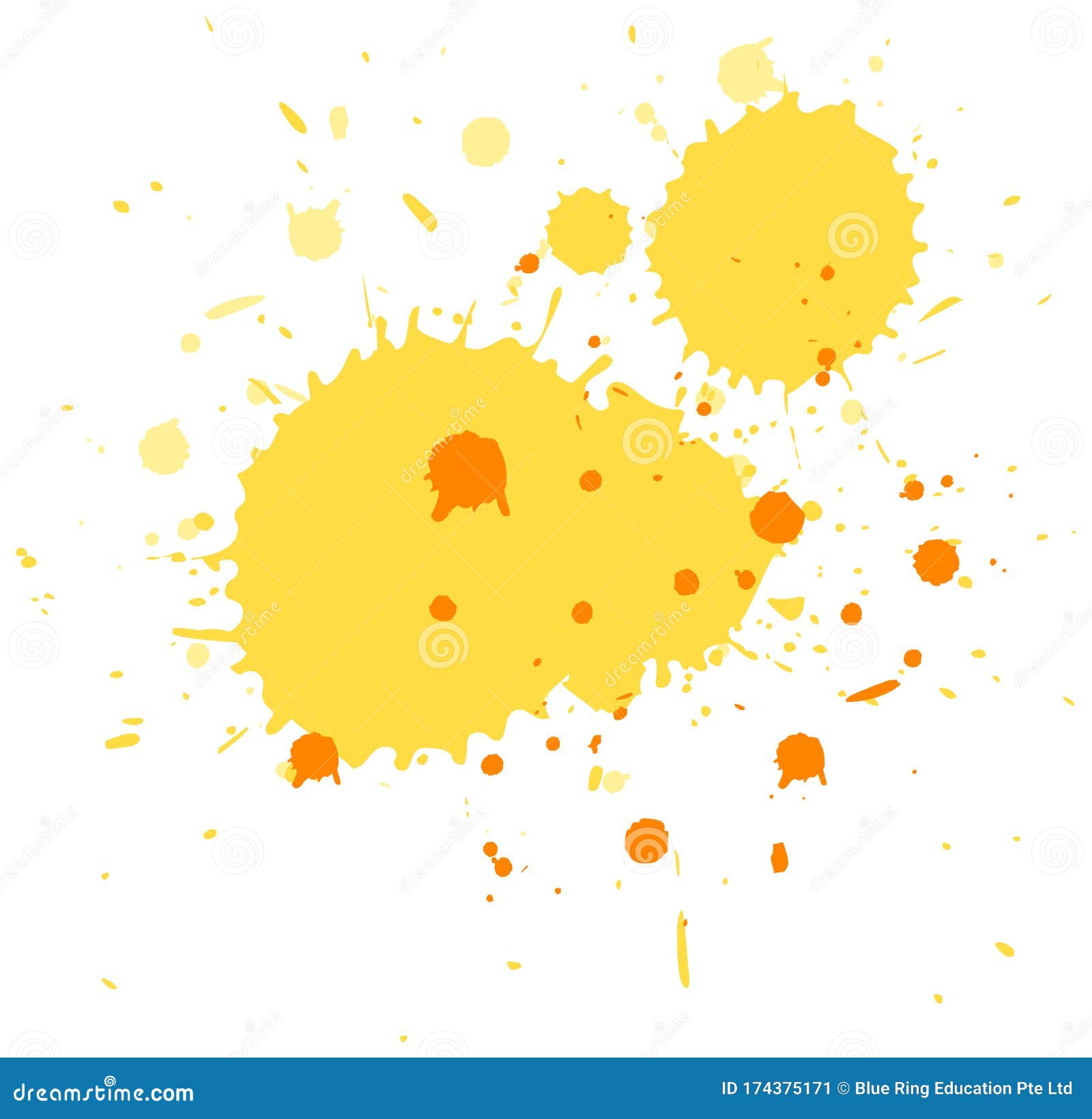 Watercolor Splash in Yellow on White Background Stock Vector ...