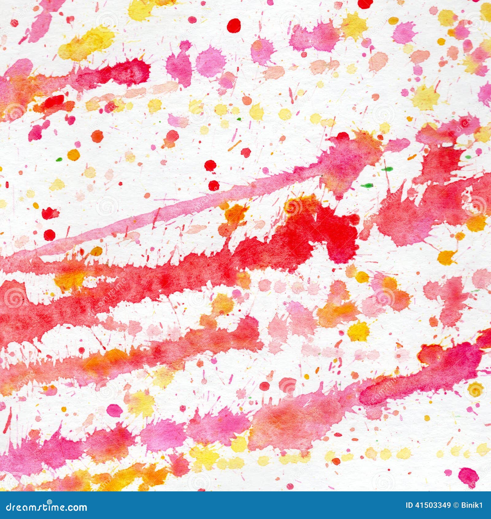Watercolor Splashes on Paper Stock Image - Image of pink, bright: 41503349