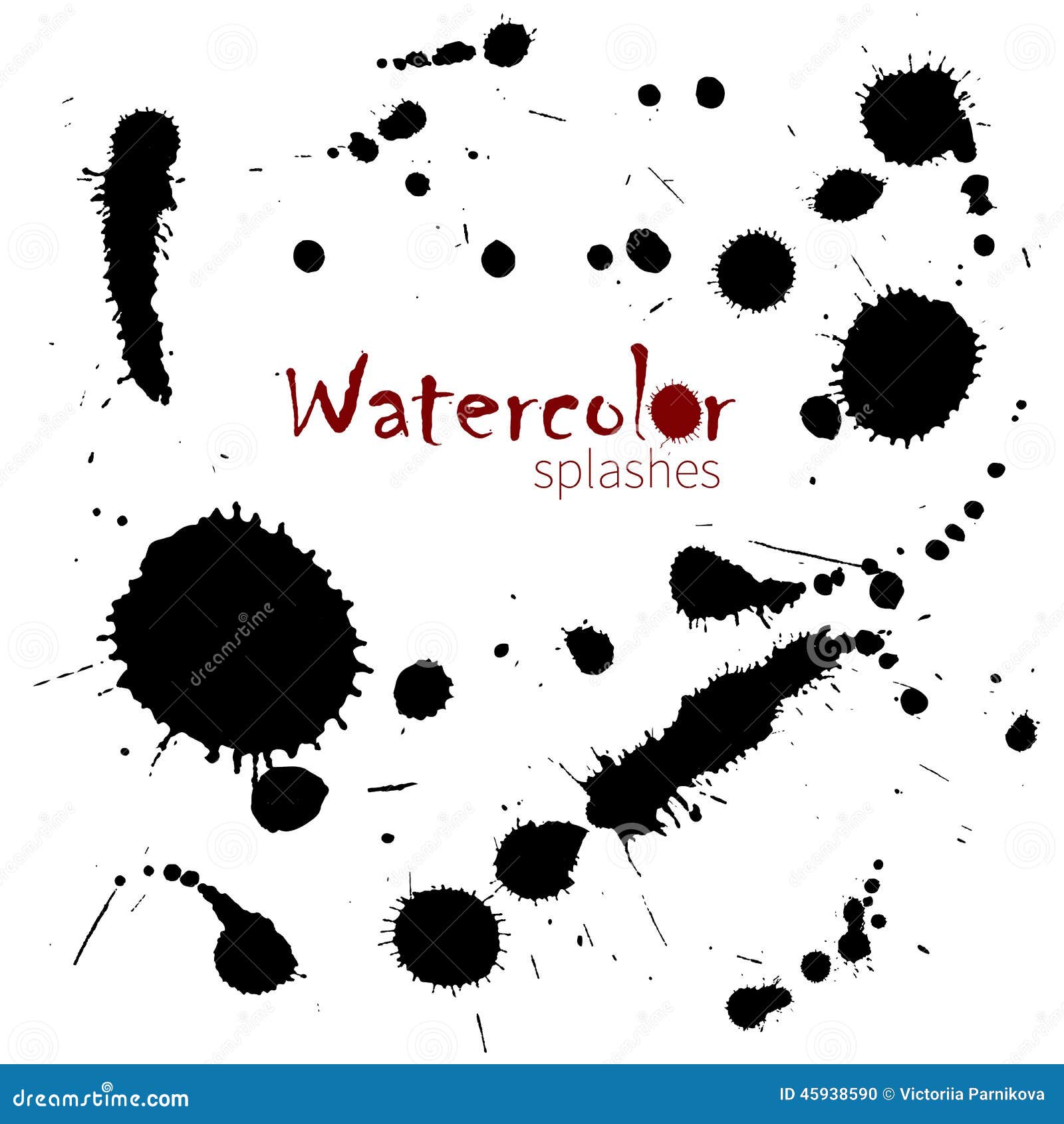 Watercolor Splatters. Isolated Vector Splashes Stock Vector ...