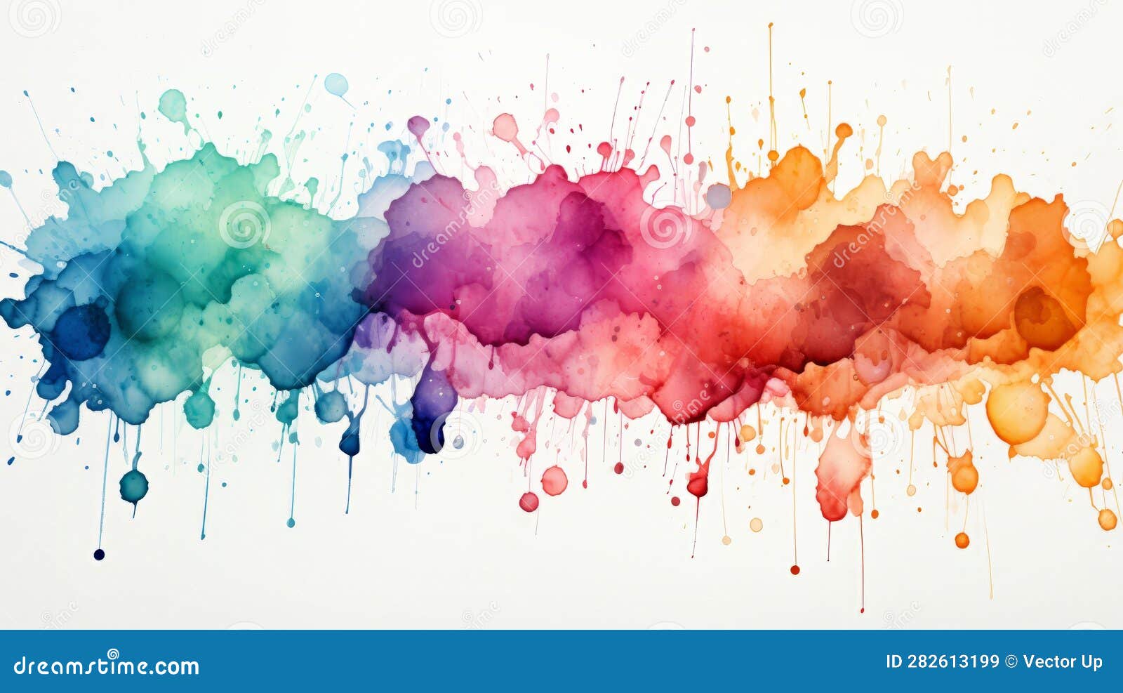 Watercolor Splatters Set Isolated on White Background. Generative AI ...