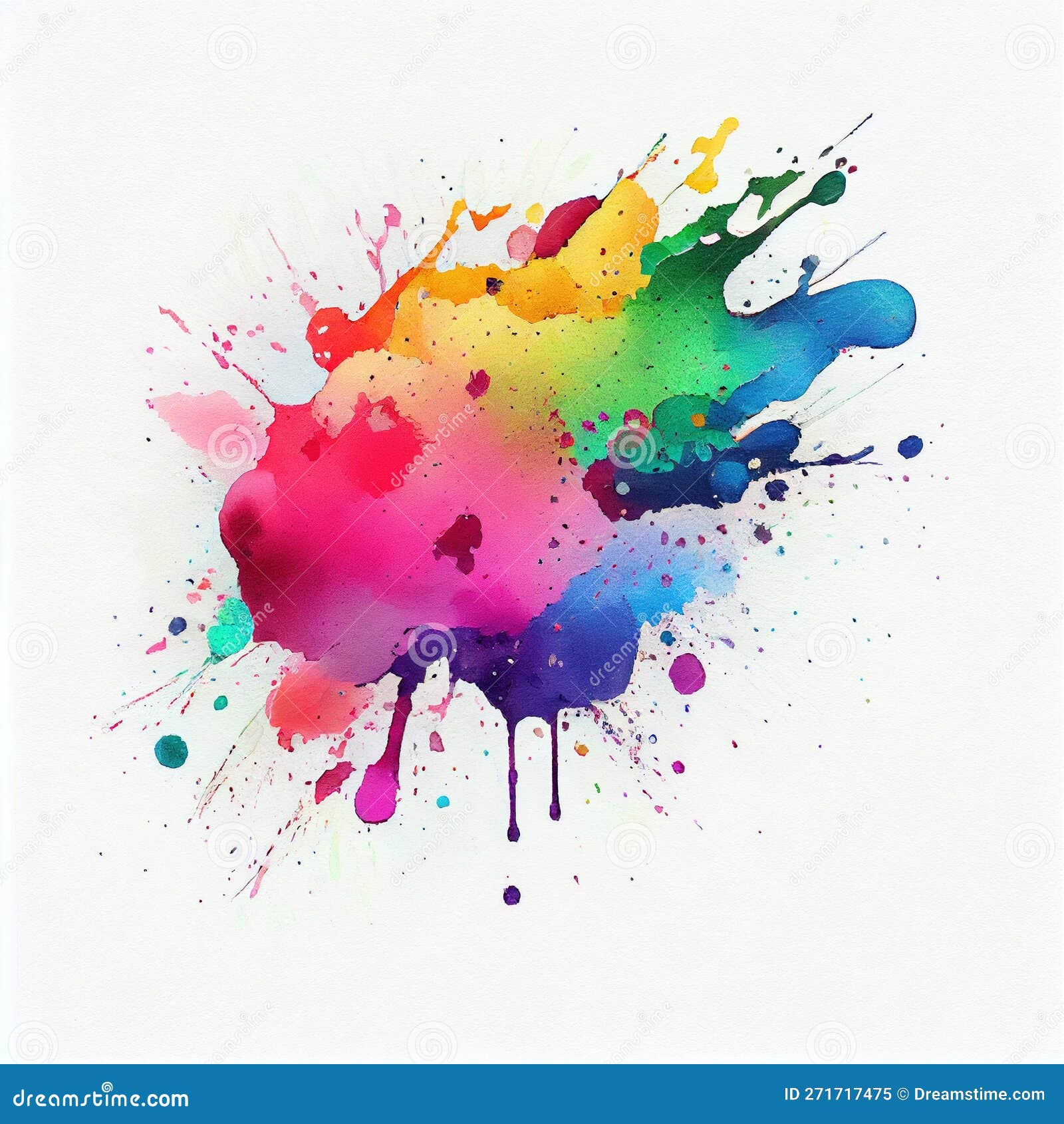 Watercolor Spot, Multicolor Paint Splash, Generative AI Stock ...