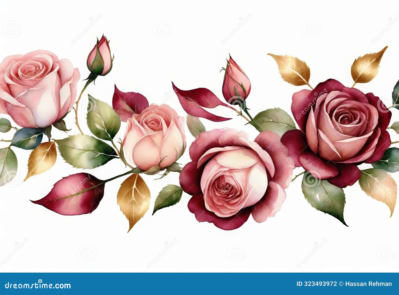 Watercolor Spring Floral Header Stock Illustration - Illustration of ...