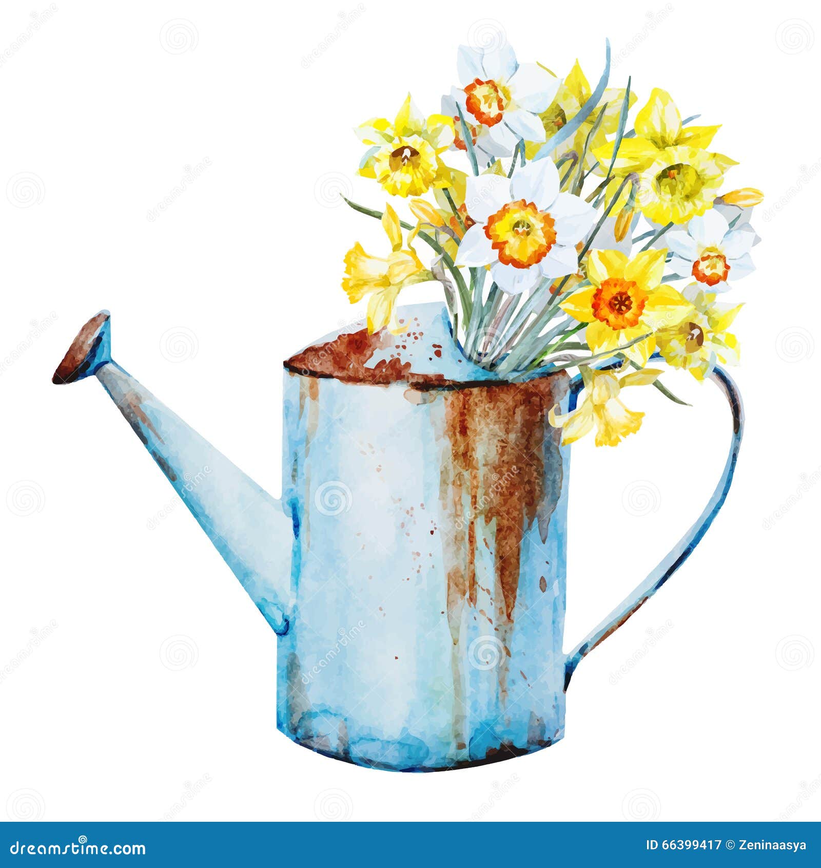 Watercolor spring flowers stock vector. Illustration of easter - 66399417