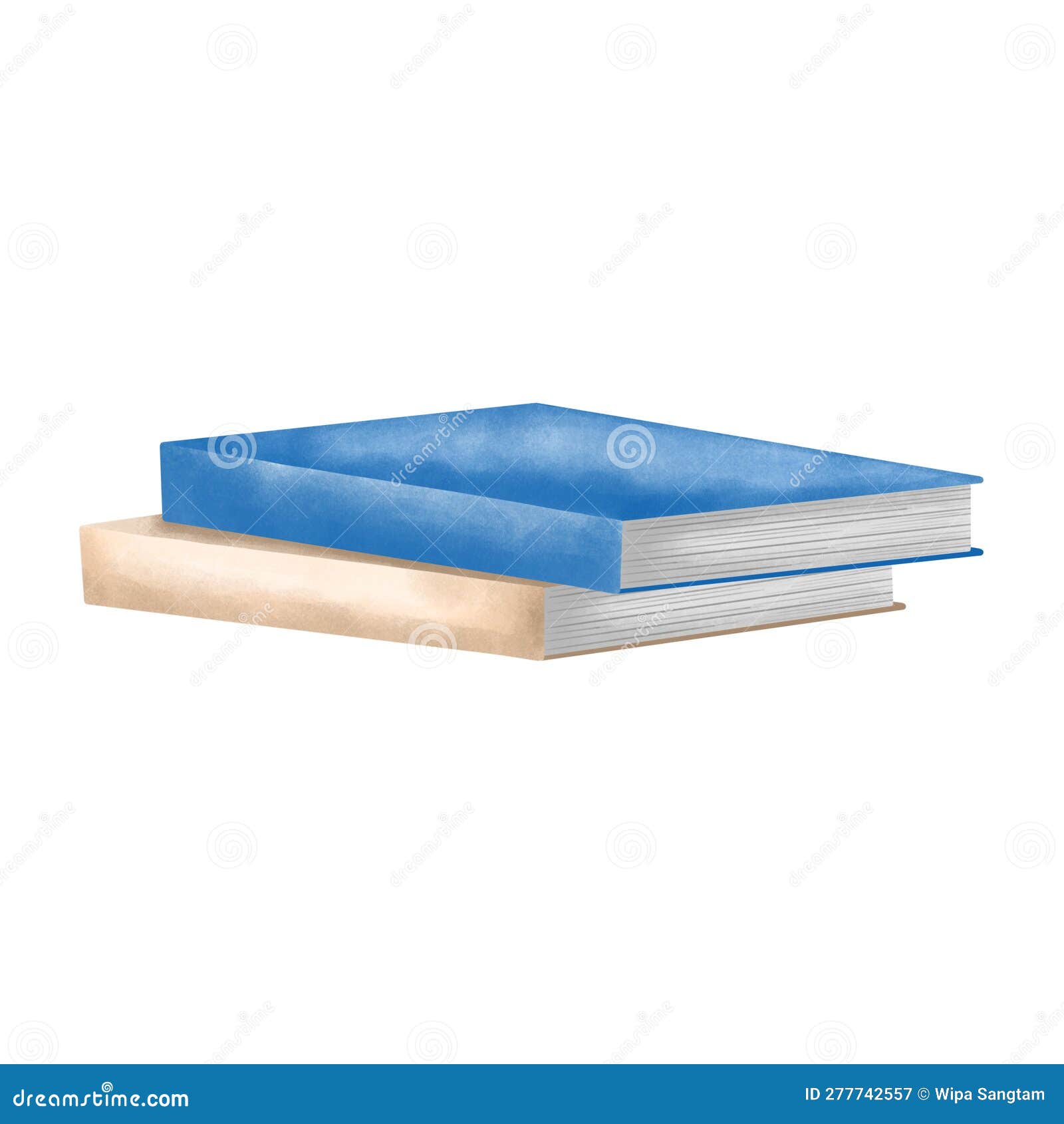 Watercolor Stack Of Books Clipart Hand Drawn Watercolor Blue And Beige