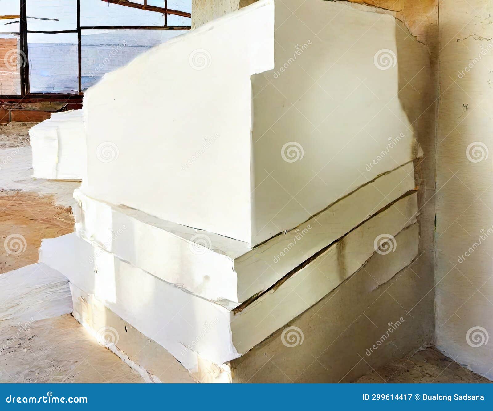 Watercolor of a Stack of Drywall Sheets in a Construction Site Stock ...